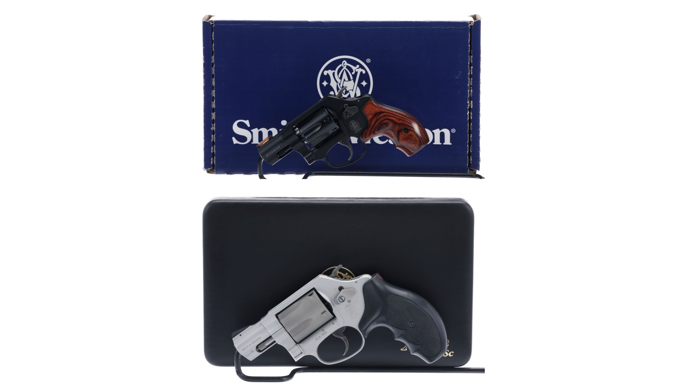 Two Smith & Wesson Double Action Airlite Revolvers with Boxes | Rock ...