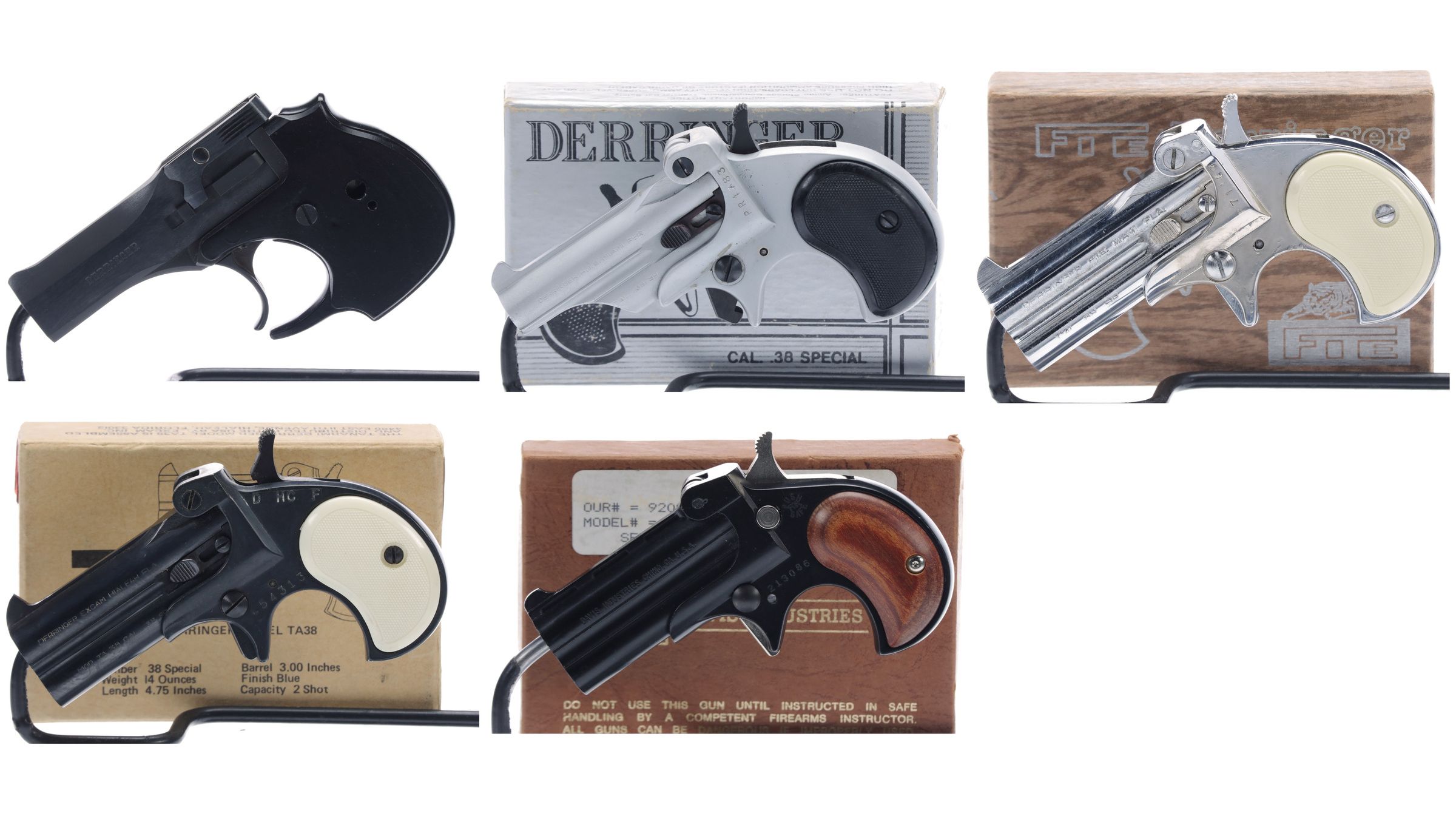 Five Derringers with Boxes | Rock Island Auction