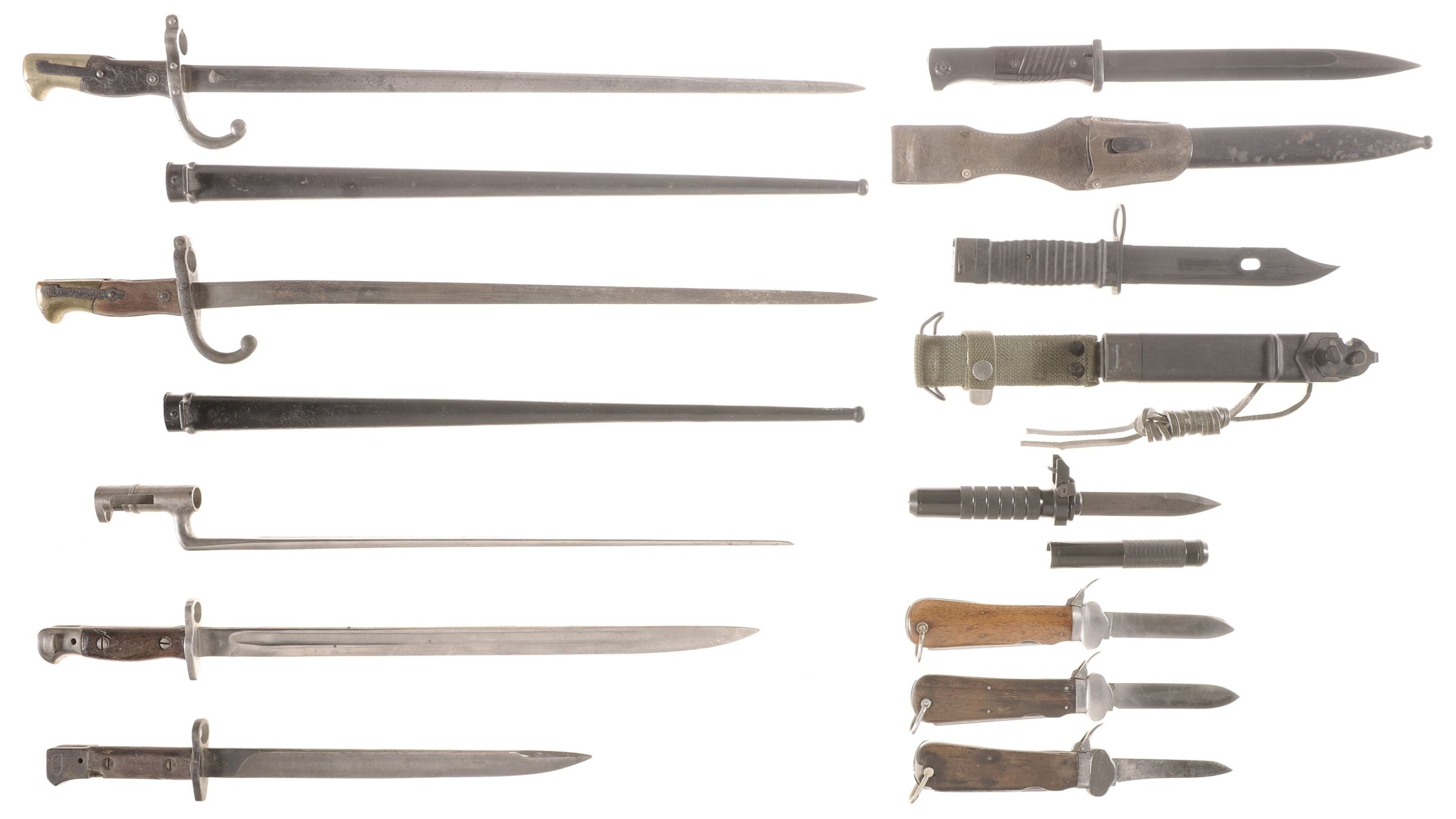 Group of Assorted European Bayonets and Gravity Knives | Rock Island ...