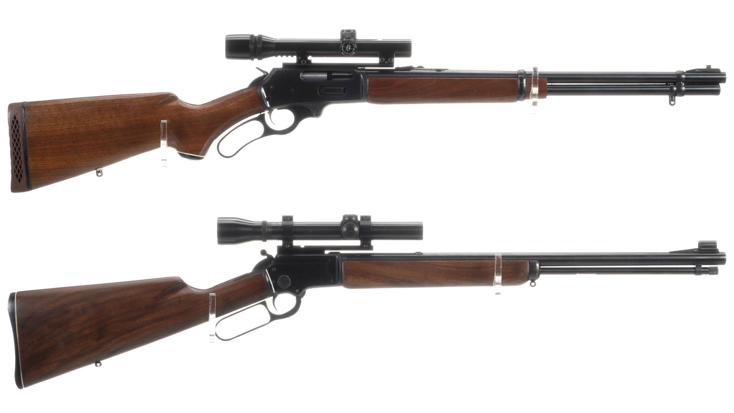 Two Marlin Lever Action Rifles with Scopes | Rock Island Auction