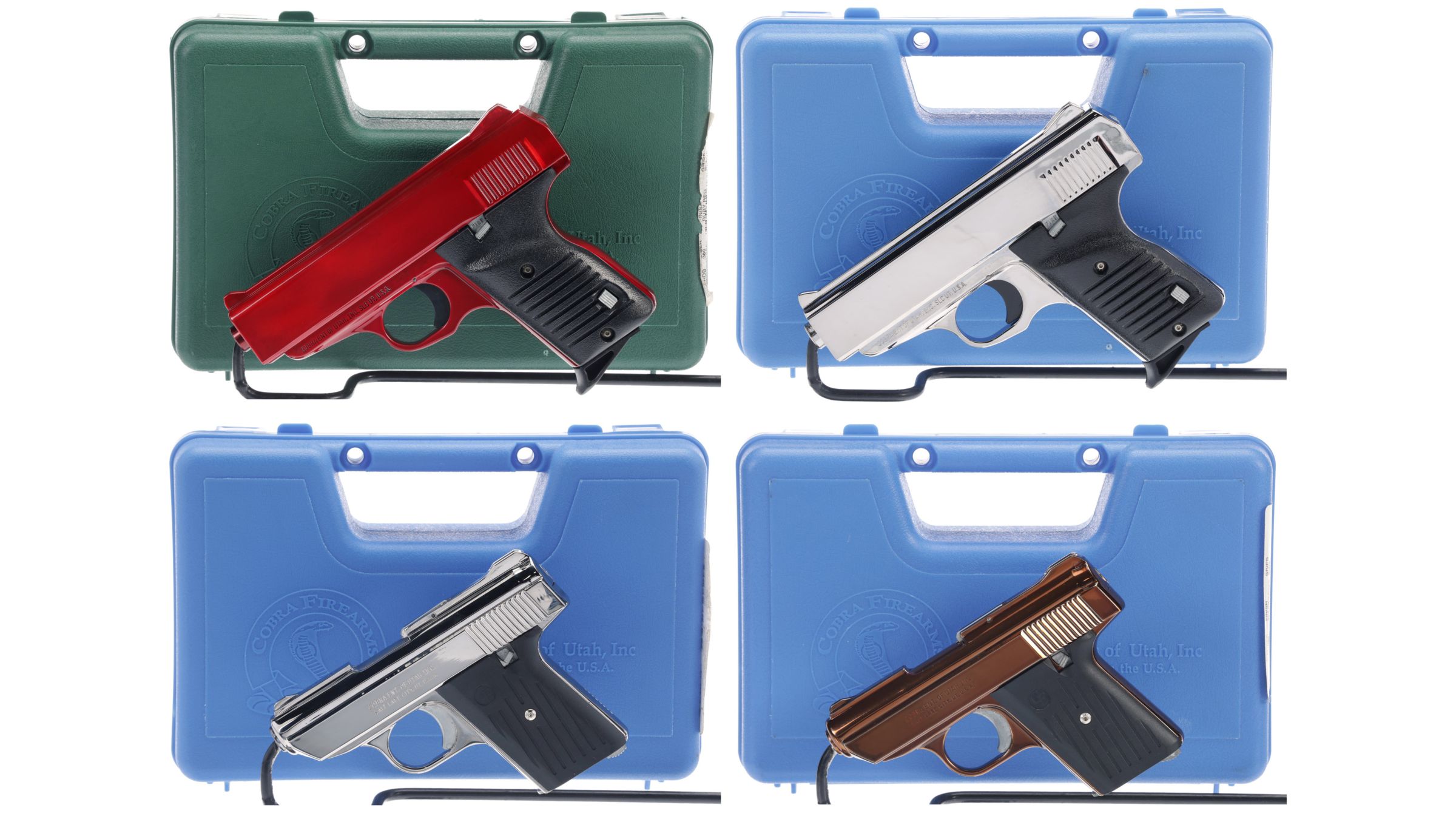 Four Cobra Enterprises Semi-Automatic Pistols with Cases | Rock Island ...