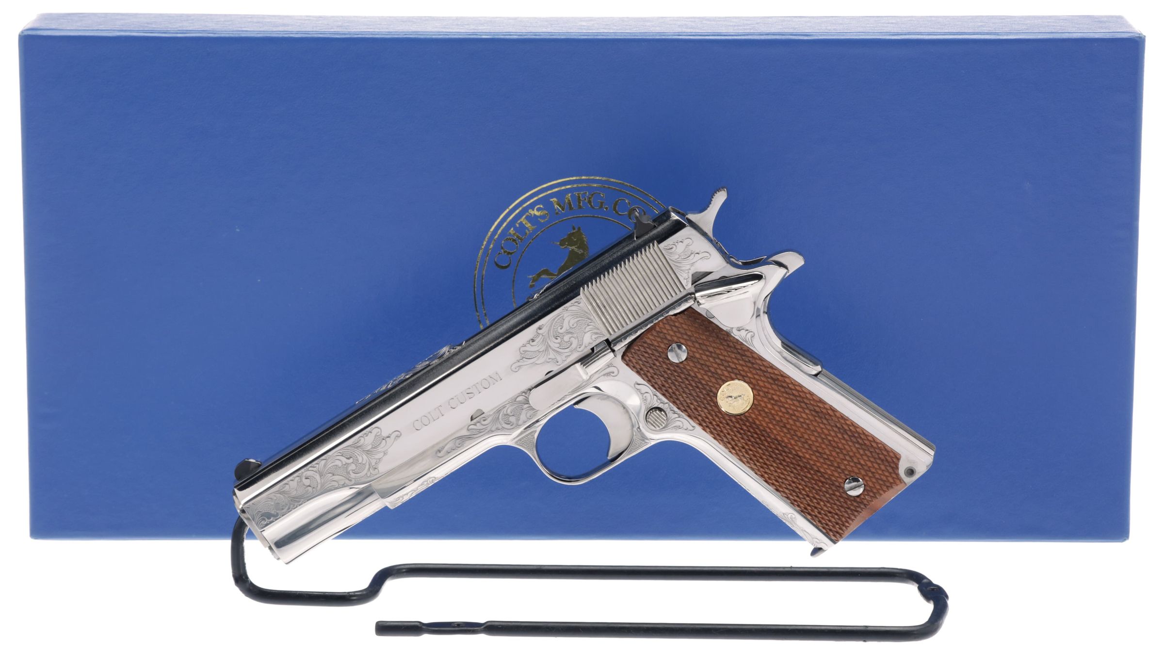 Engraved Colt Government Model Semi-Automatic Pistol with Box | Rock ...