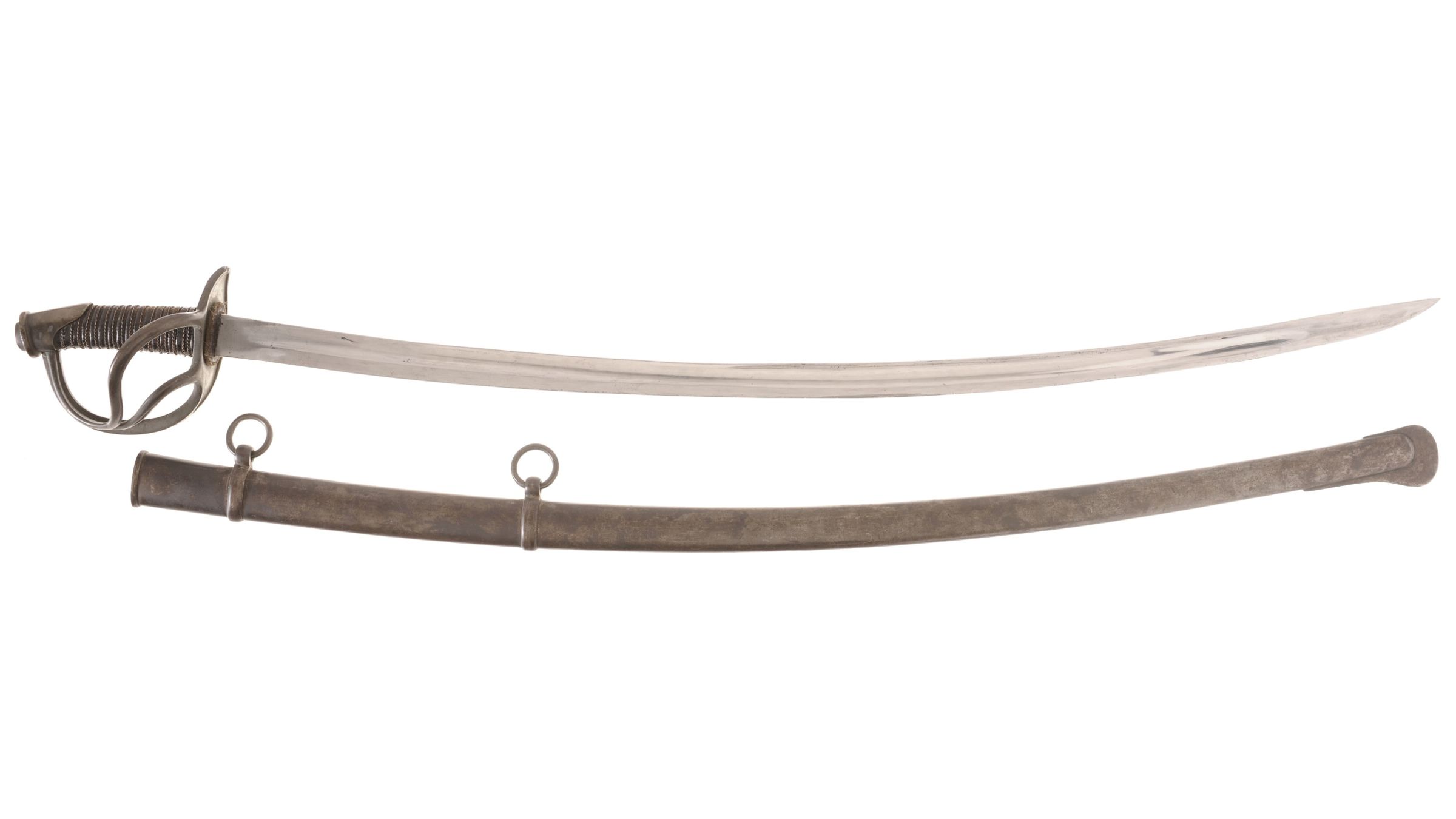 Unmarked Model 1840 Cavalry Style Saber with Scabbard | Rock Island Auction