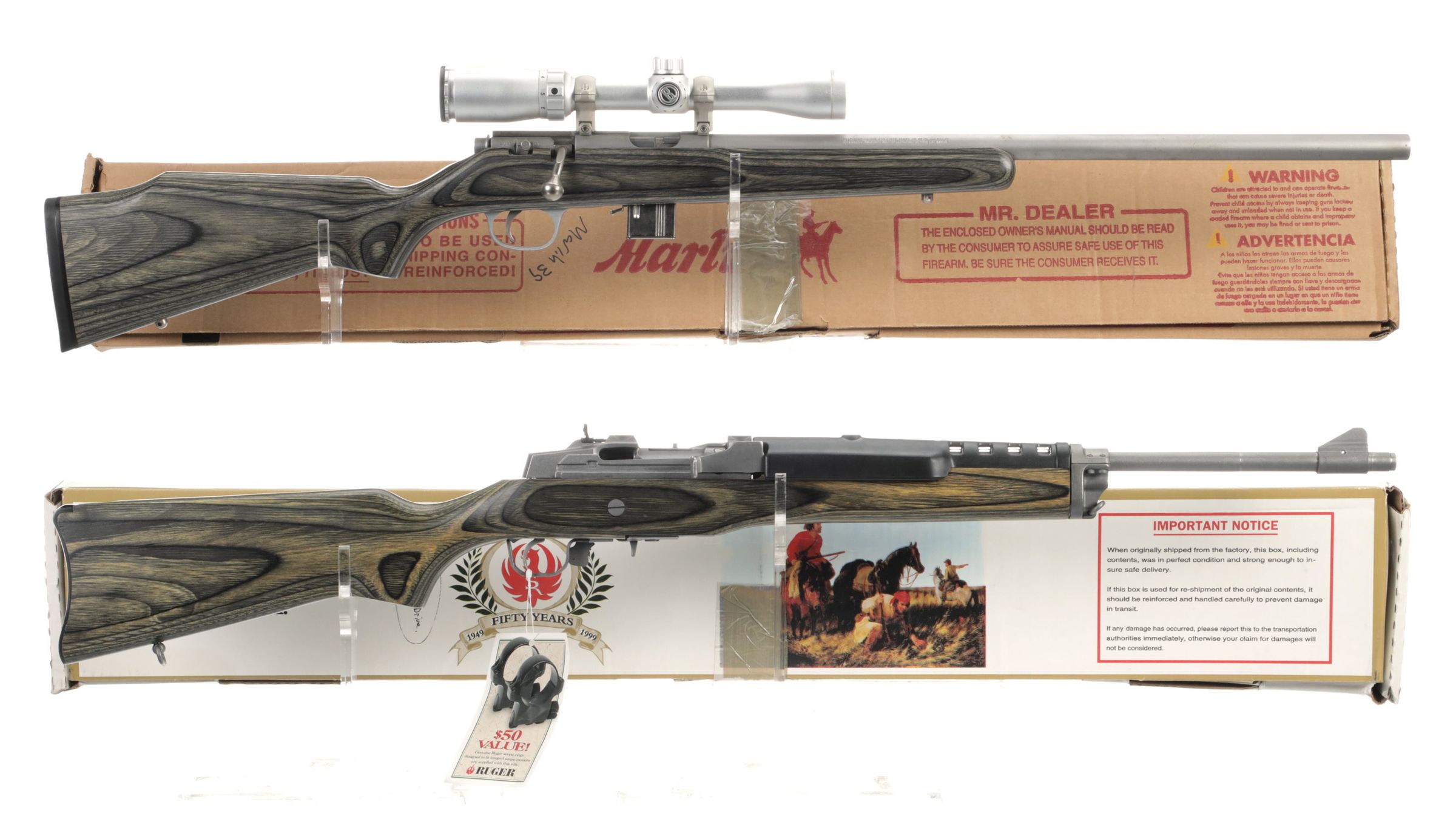 Two Rifles with Boxes | Rock Island Auction