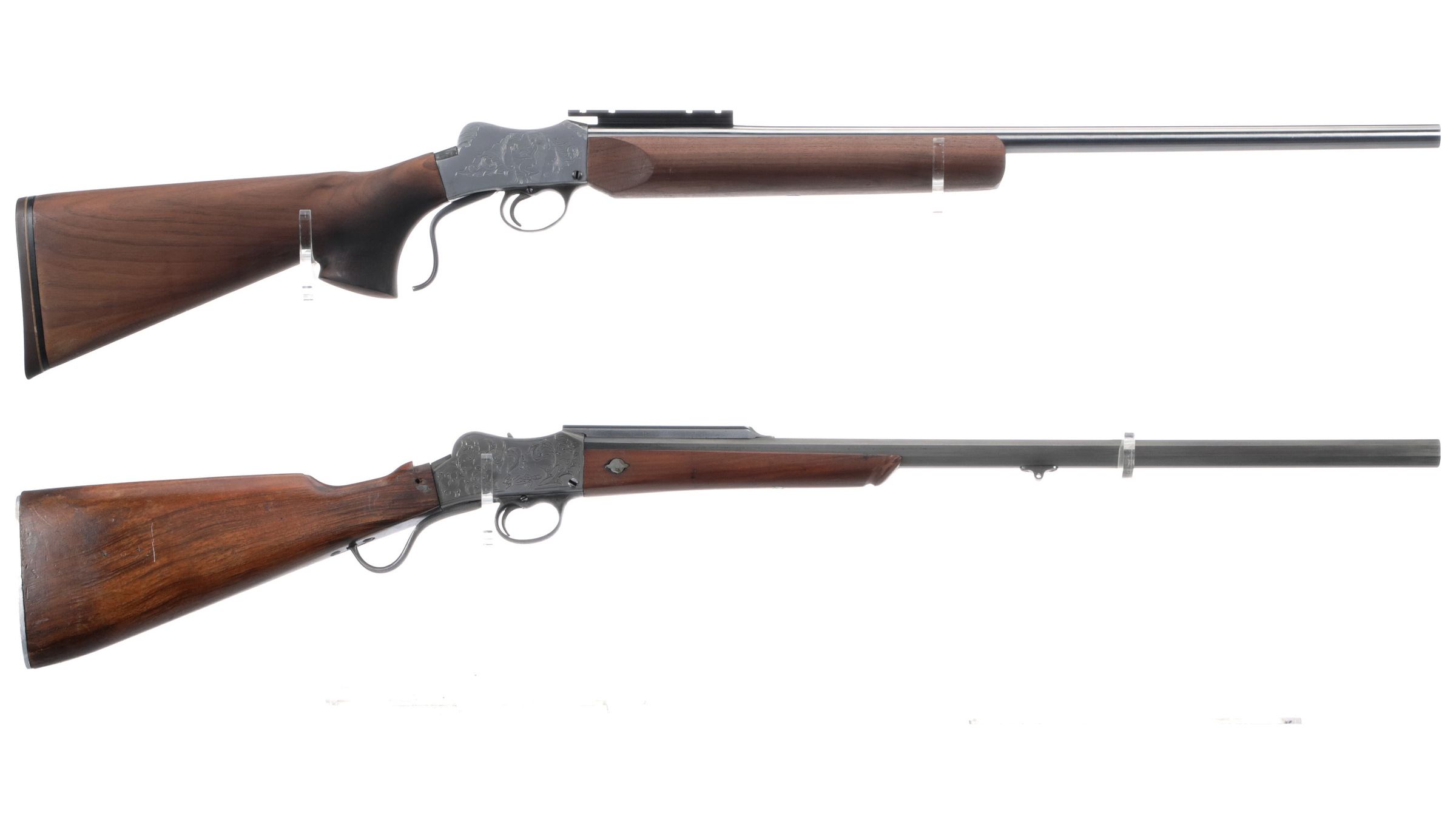 Two Engraved Martini Single Shot Rifles | Rock Island Auction