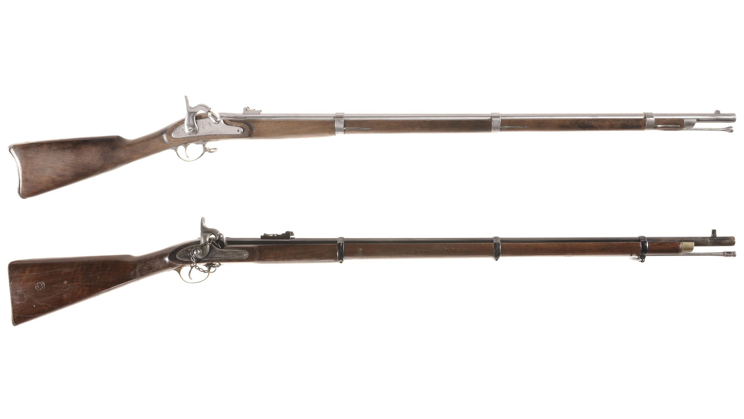 Two Contemporary Reproduction Percussion Rifled Muskets | Rock Island ...
