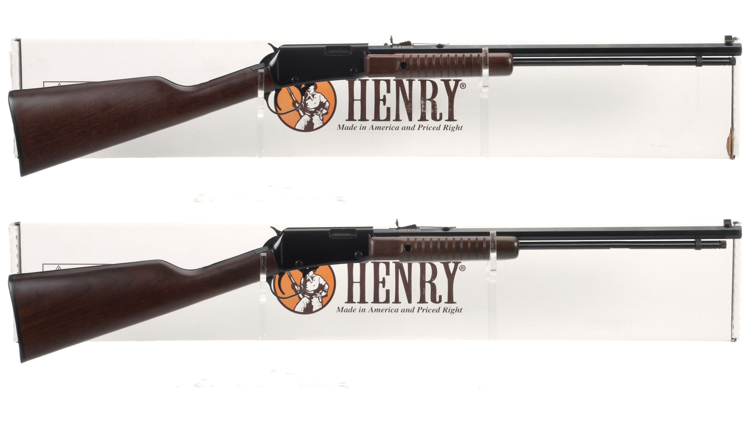 Two Henry Repeating Arms Slide Action Rifles with Boxes | Rock Island ...