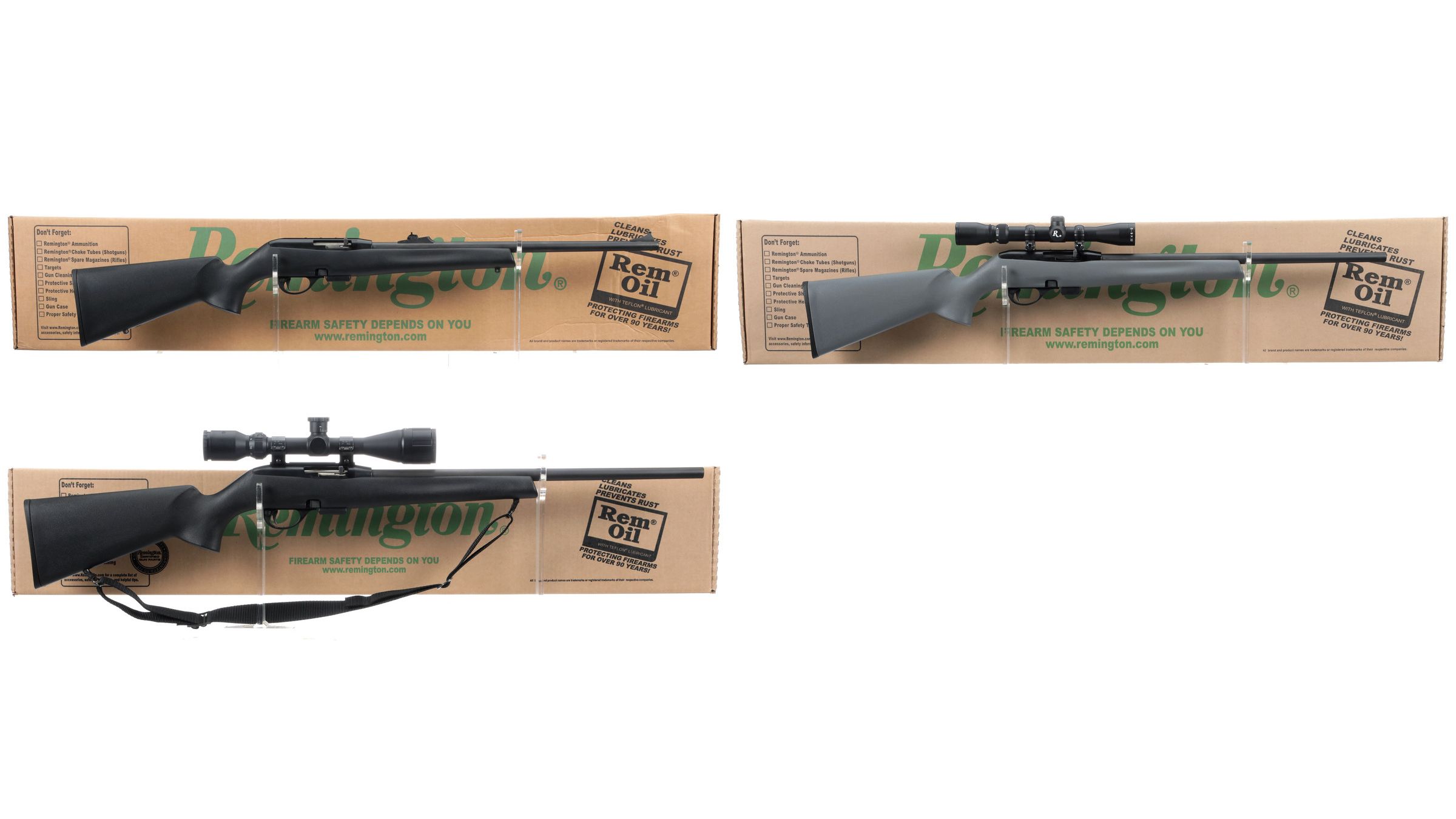 Three Remington Model 597 Semi-Automatic Rifles with Boxes | Rock ...