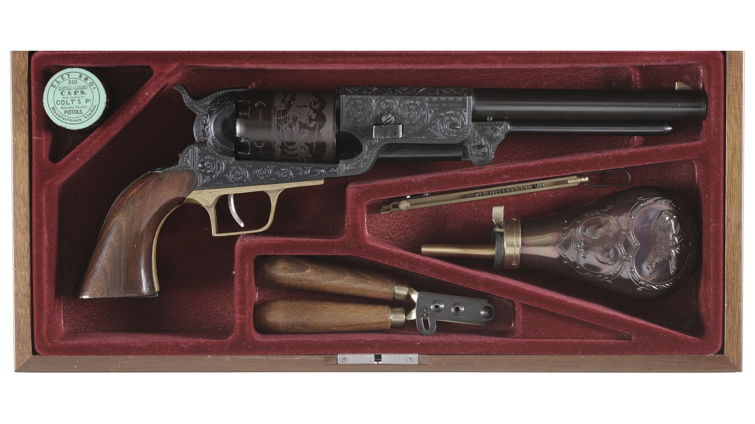 Italian Reproduction Colt Walker Percussion Revolver with Case | Rock ...