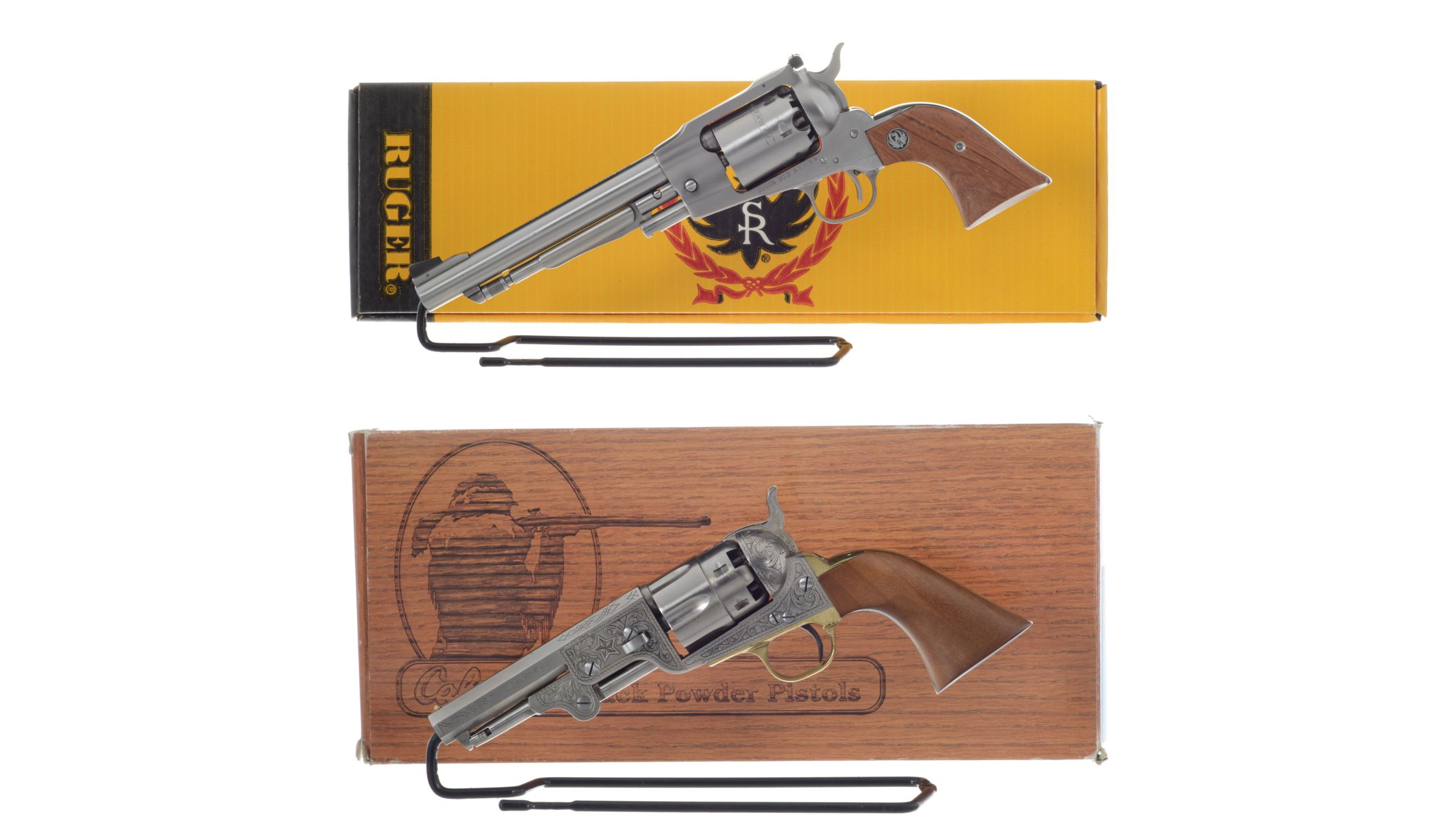 Two Contemporary Percussion Revolvers with Boxes | Rock Island Auction