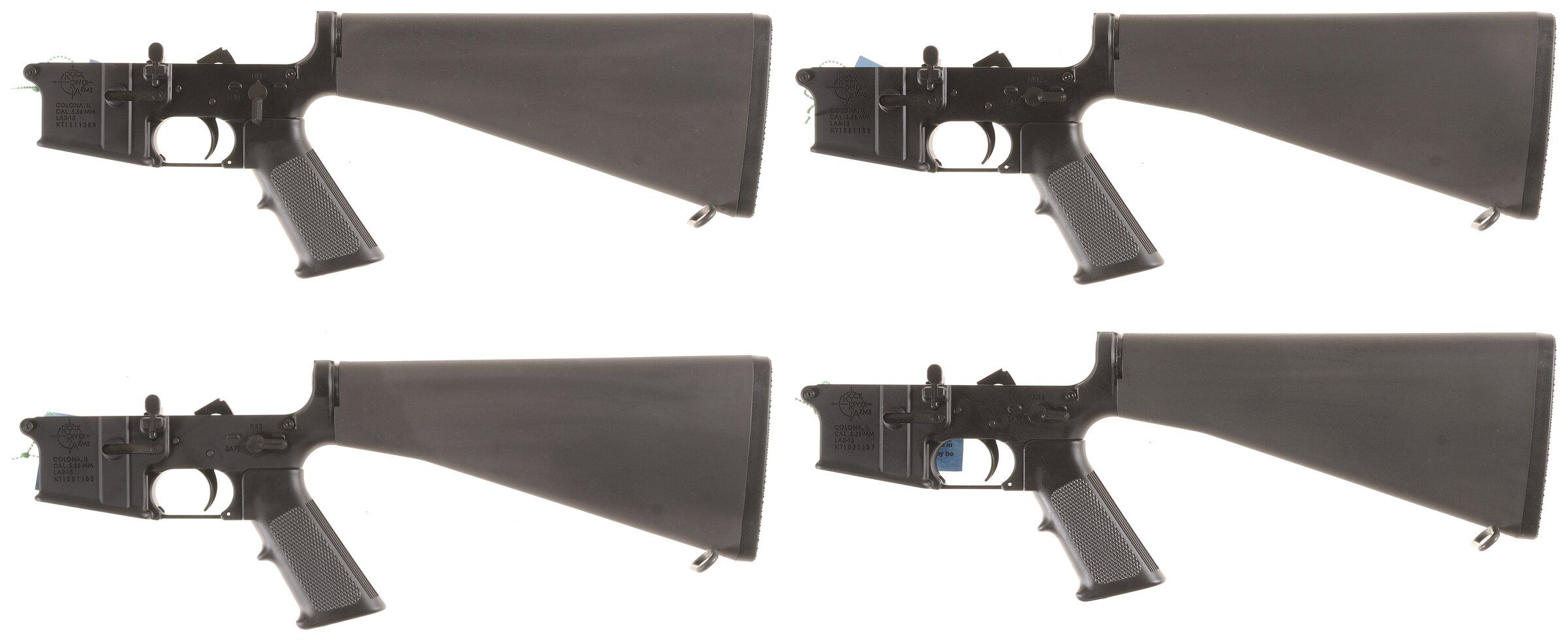 Four Rock River Arms LAR-15 Complete Lower Receivers | Rock Island Auction