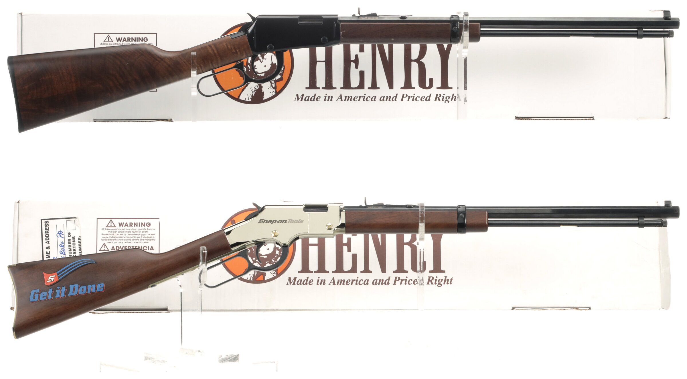 Two Henry Lever Action Rifles with Boxes | Rock Island Auction