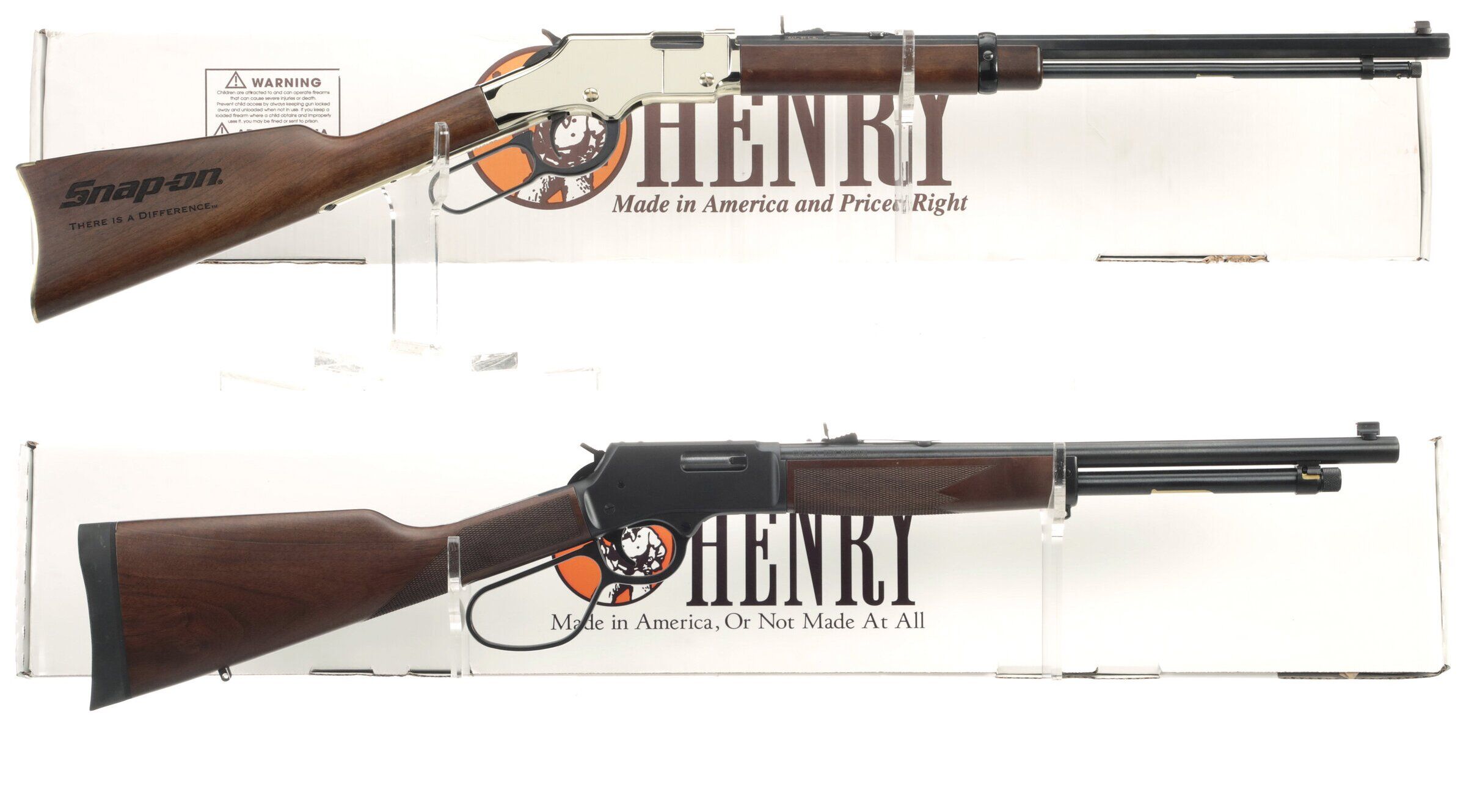 Two Henry Lever Action Rifles with Boxes | Rock Island Auction