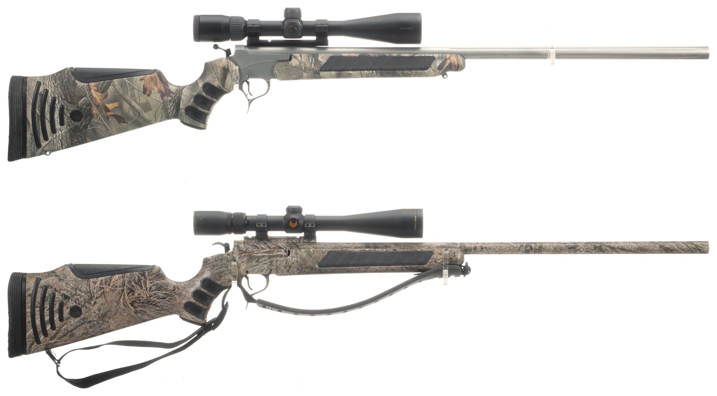 Two Thompson Center Arms Encore Single Shot Rifles with Scopes | Rock ...