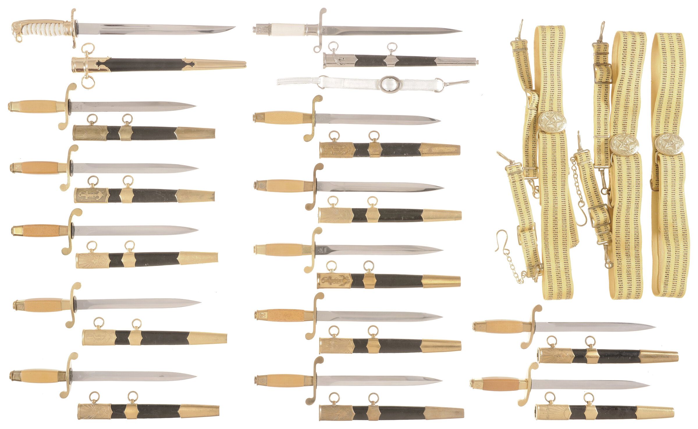 Group of Military Officers Dress Daggers with Sheaths | Rock Island Auction