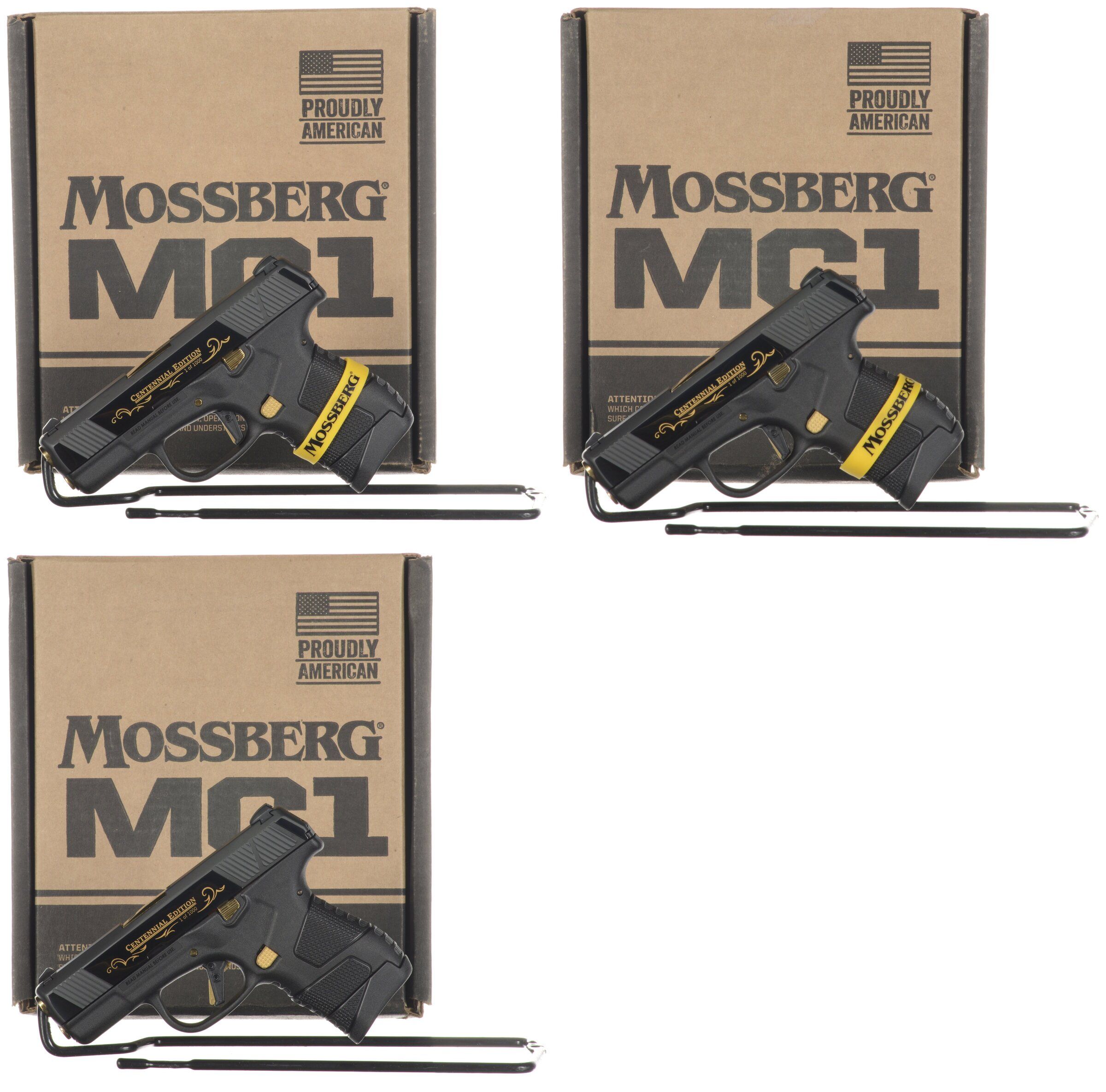 Three Mossberg MC1 SC Centennial Edition Semi-Automatic Pistols | Rock Island Auction