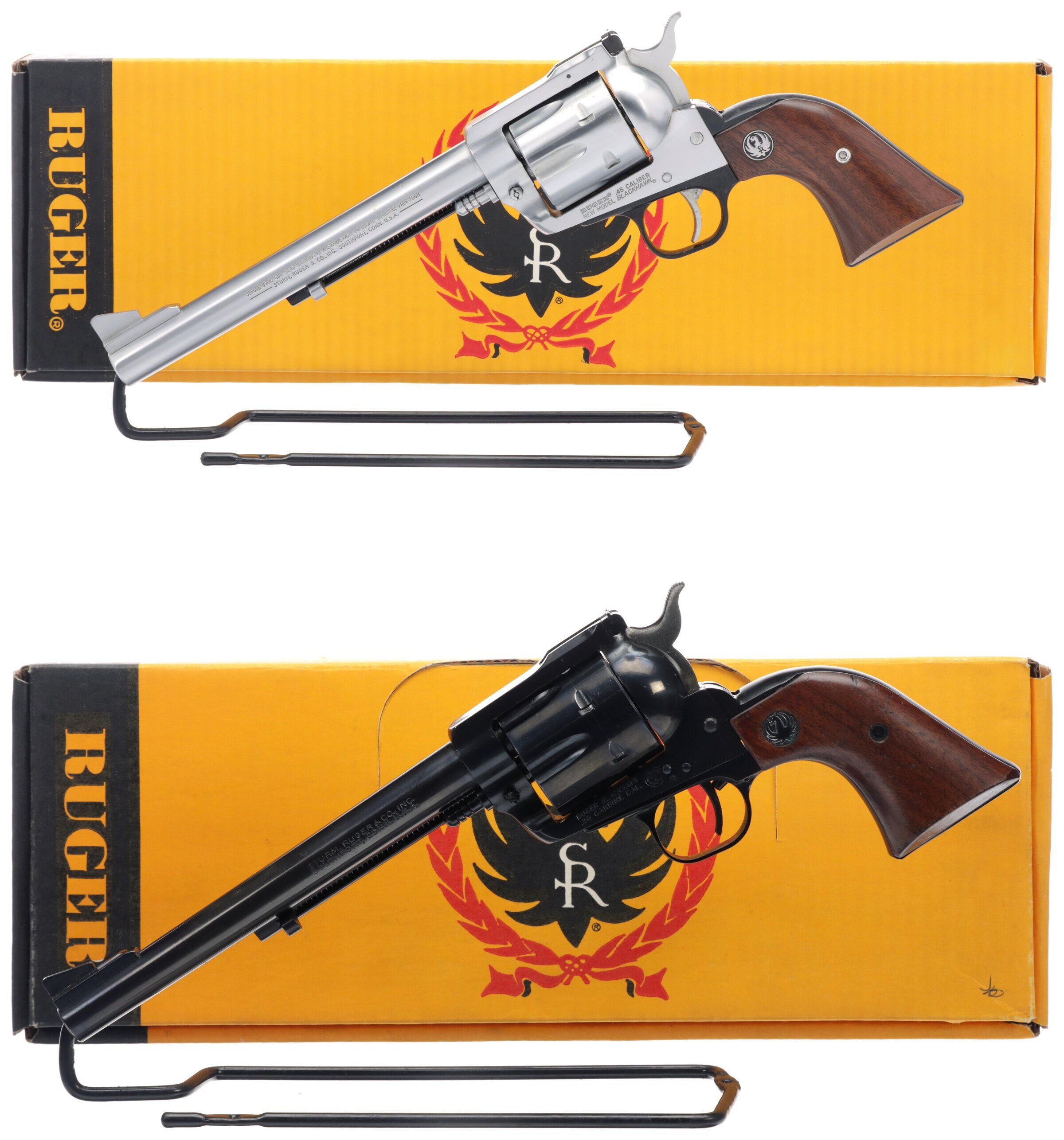 Two Ruger Blackhawk Single Action Revolvers with Boxes | Rock Island ...