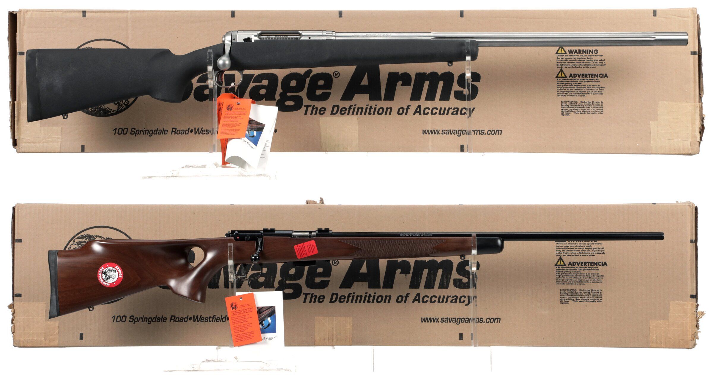 Two Savage Bolt Action Rifles with Boxes | Rock Island Auction