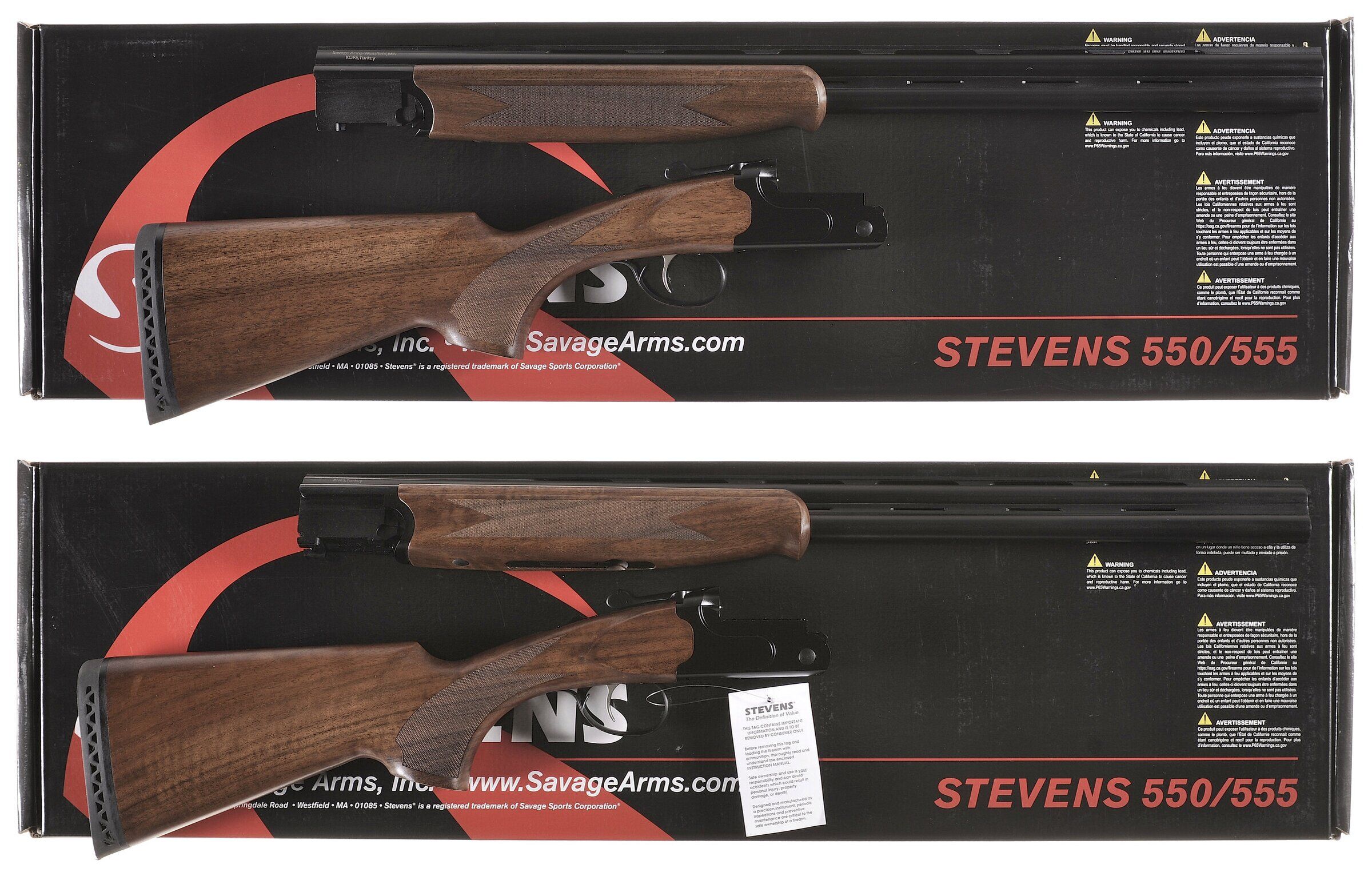 Two Savage/Stevens Model 555 Over/Under Shotguns with Boxes | Rock ...