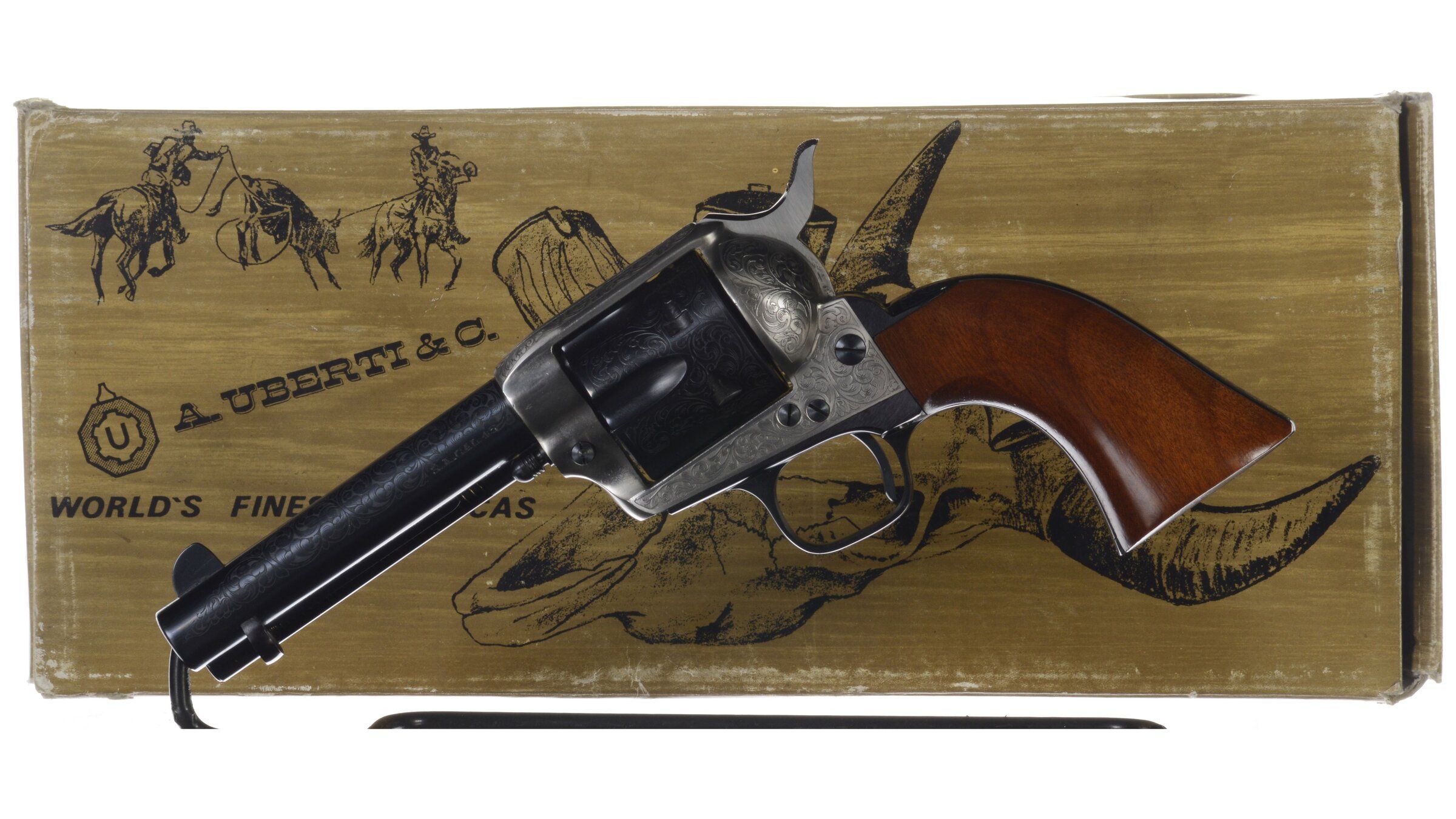 Engraved Uberti Regulator Single Action Army Revolver with Box | Rock ...