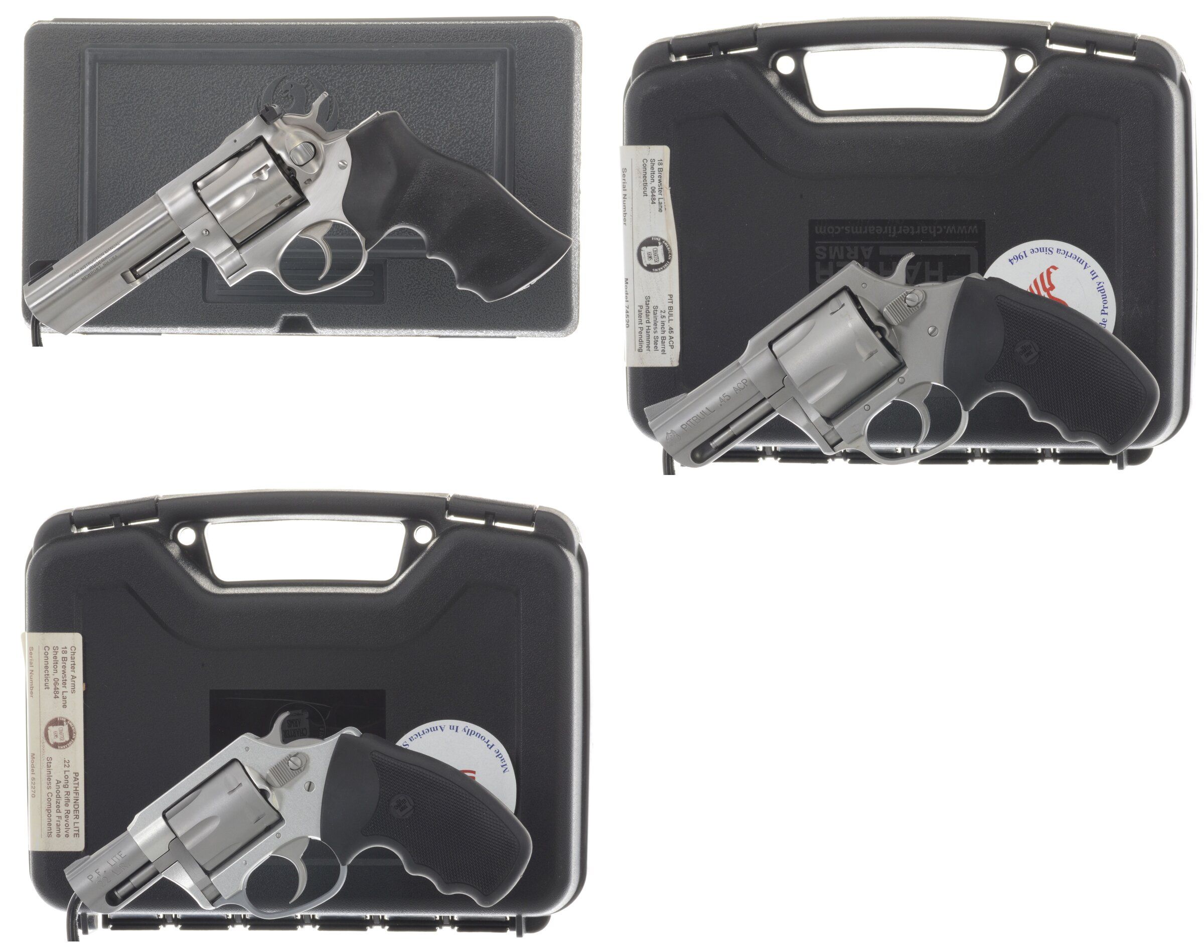 Three Double Action Revolvers with Cases | Rock Island Auction