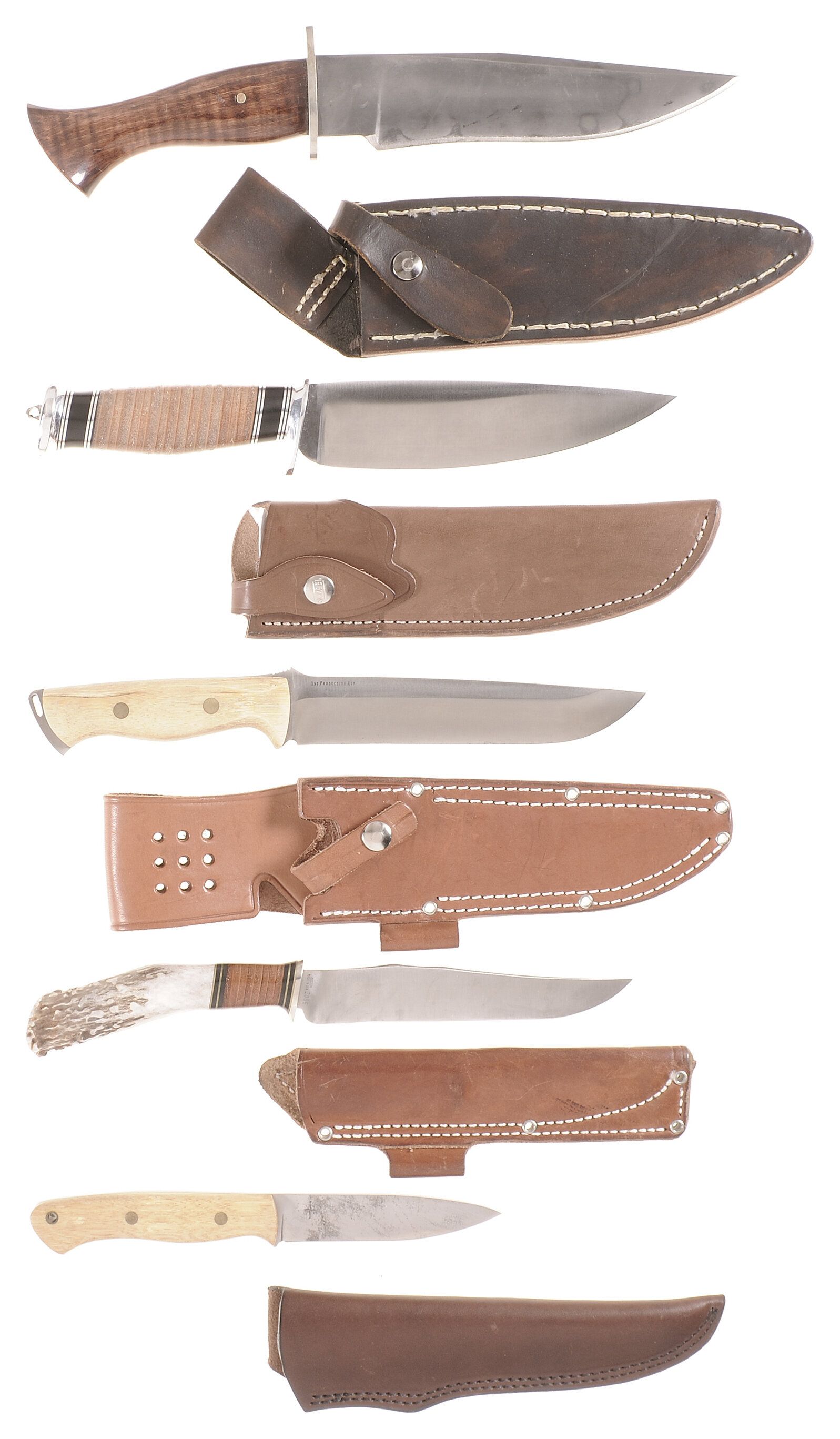 Five Fixed Blade Knives with Sheaths | Rock Island Auction