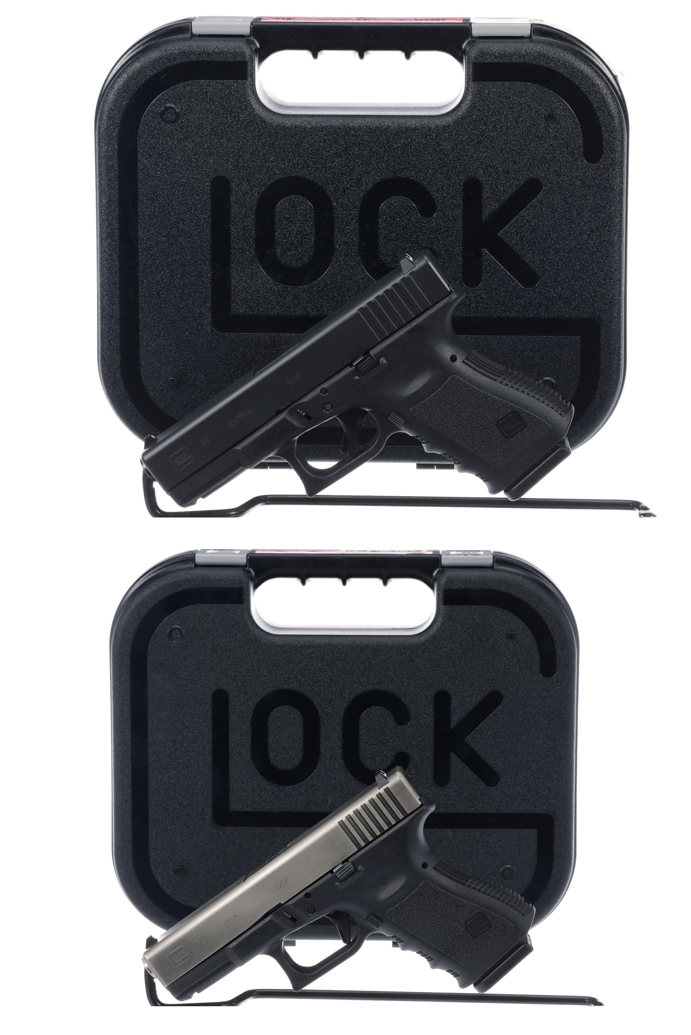 Two Glock Model 19 Semi-Automatic Pistols with Cases | Rock Island Auction