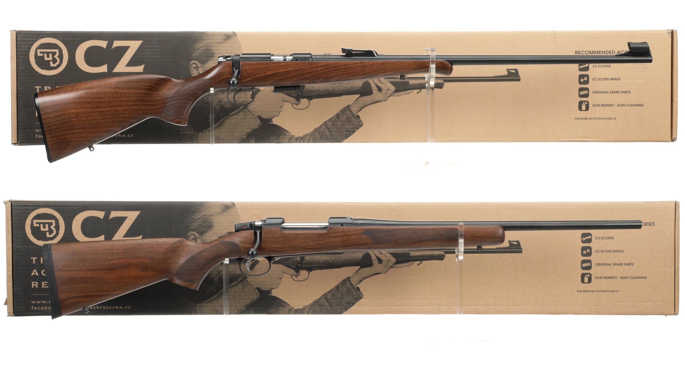Two CZ Bolt Action Rifles with Boxes | Rock Island Auction