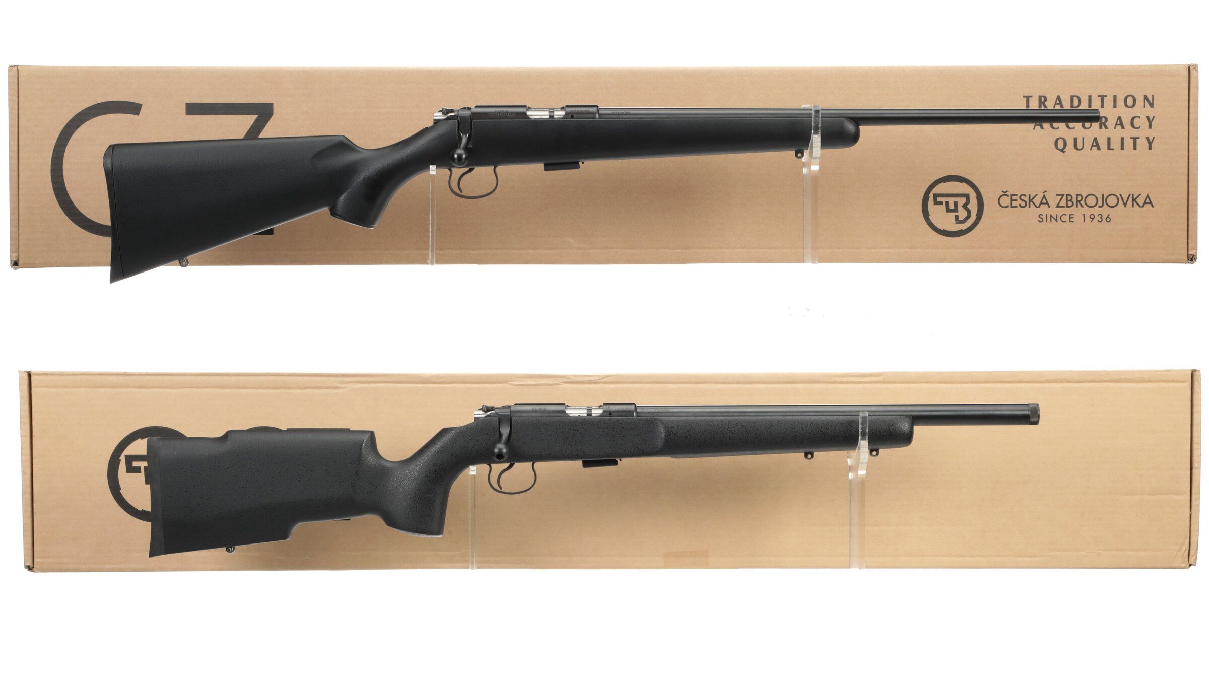 Two CZ Model 455 Bolt Action Rifles with Boxes | Rock Island Auction