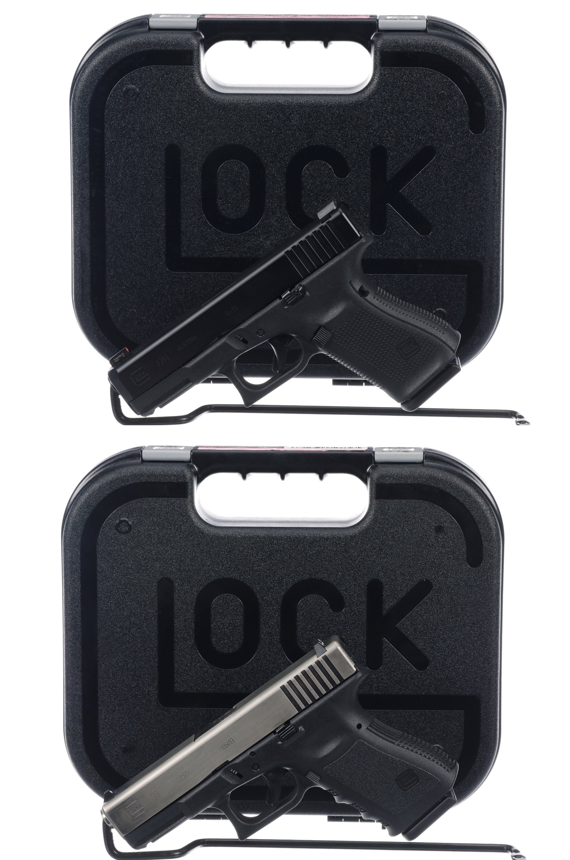 Two Glock Model 19 Semi-Automatic Pistols with Cases | Rock Island Auction