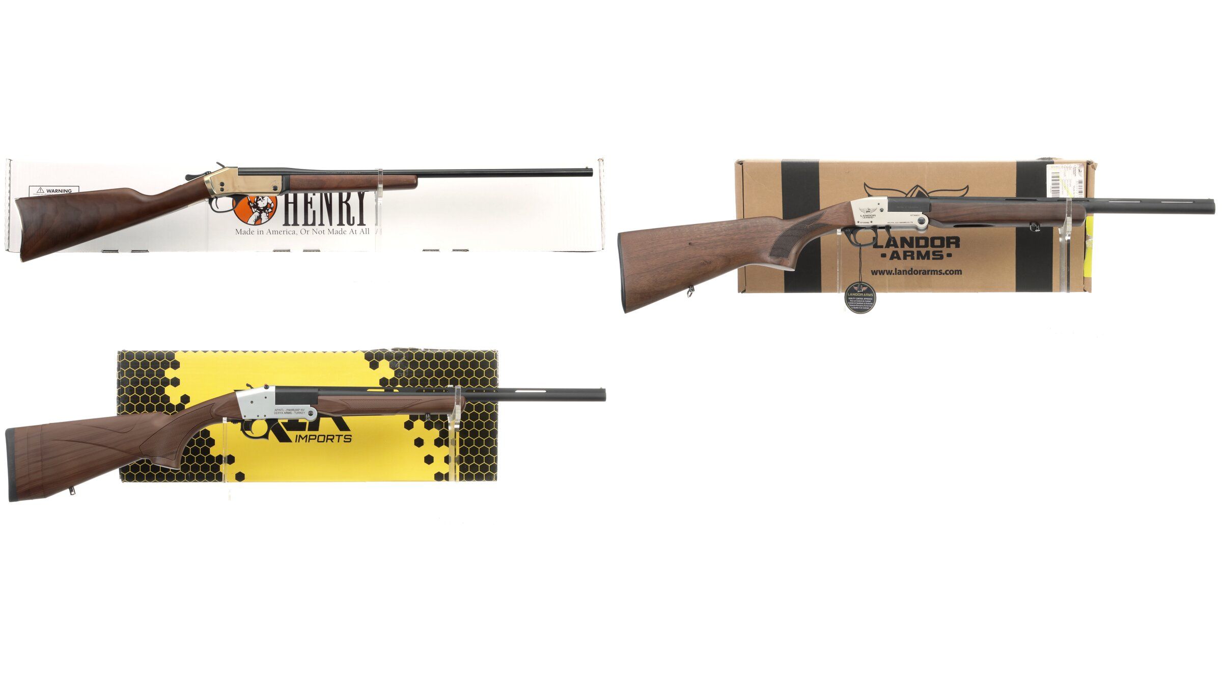 Three Single Shot Shotguns With Boxes Rock Island Auction