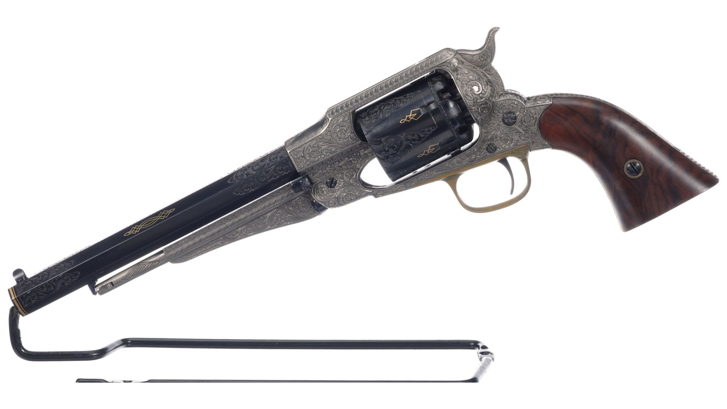 Engraved Uberti 1858 New Model Percussion Revolver | Rock Island Auction