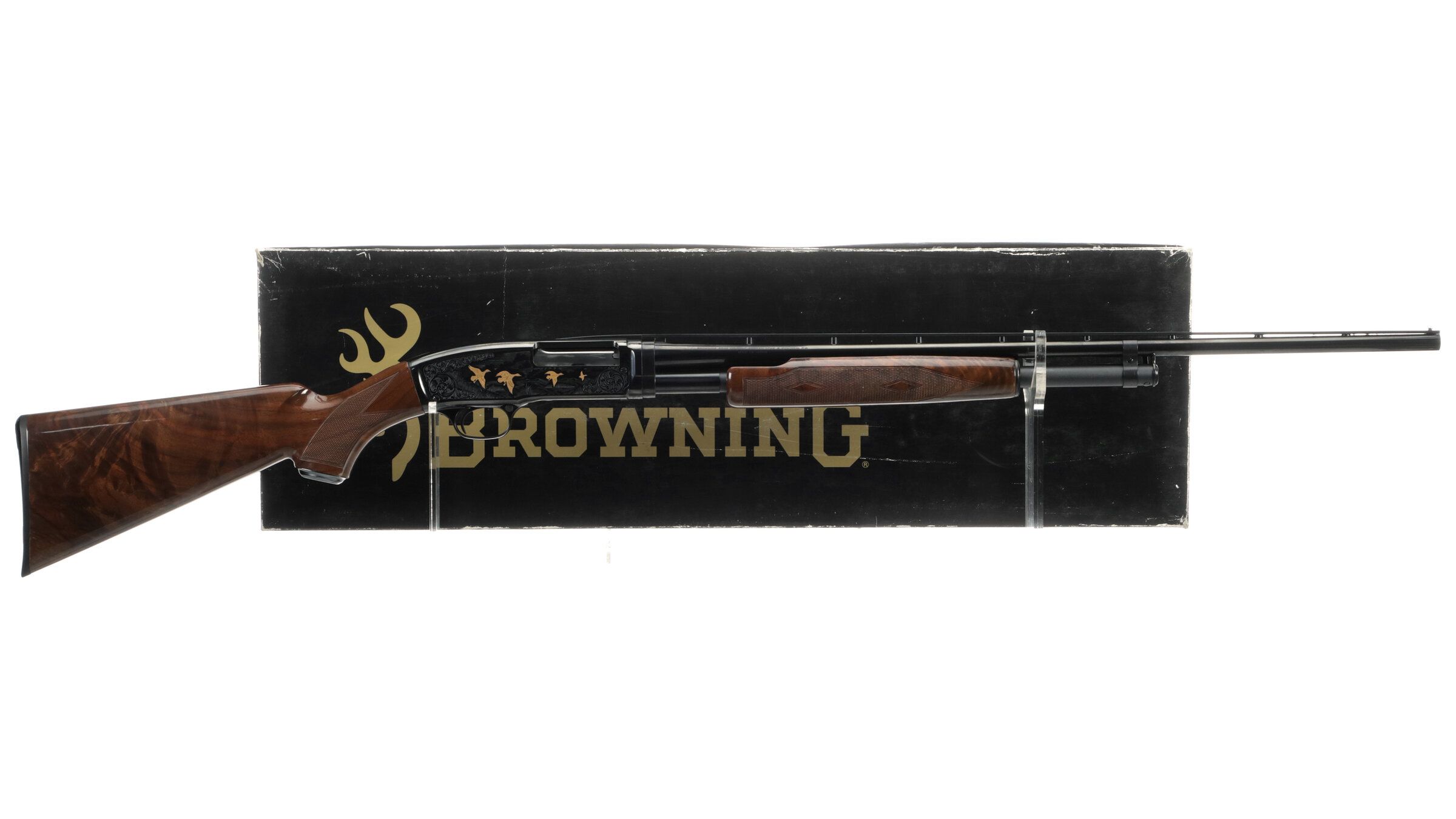 Engraved and Gold Inlaid Browning Model 42 Grade V Shotgun | Rock ...