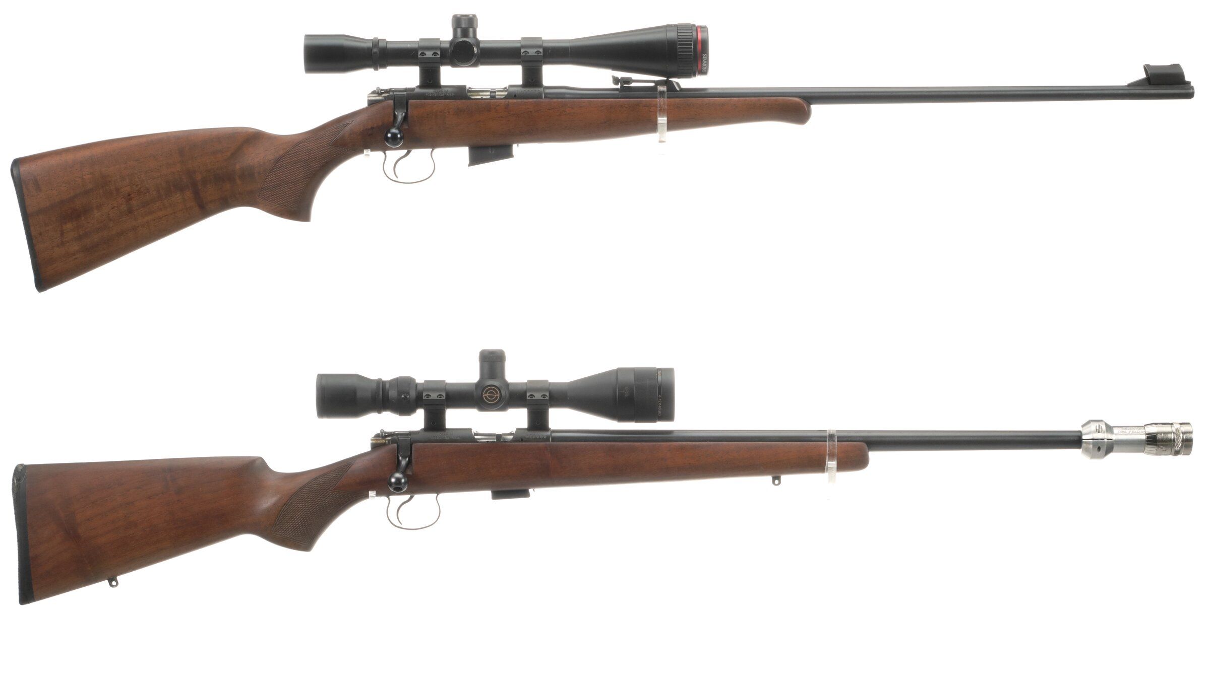 Two CZ Model 452 -2E ZKM Bolt Action Rifles with Scopes | Rock Island ...