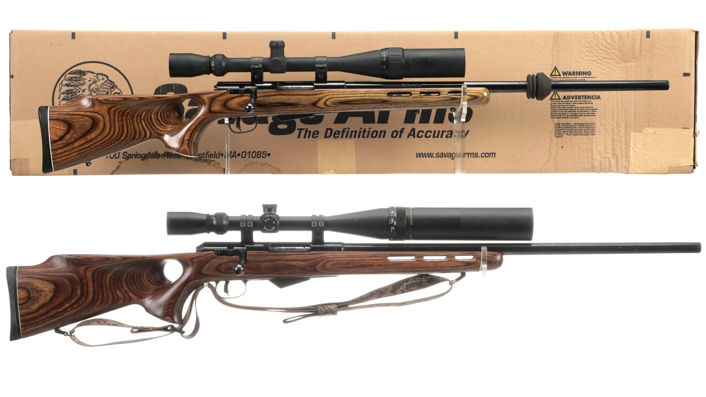 Two Savage Model 25 Bolt Action Rifles with Scopes | Rock Island Auction