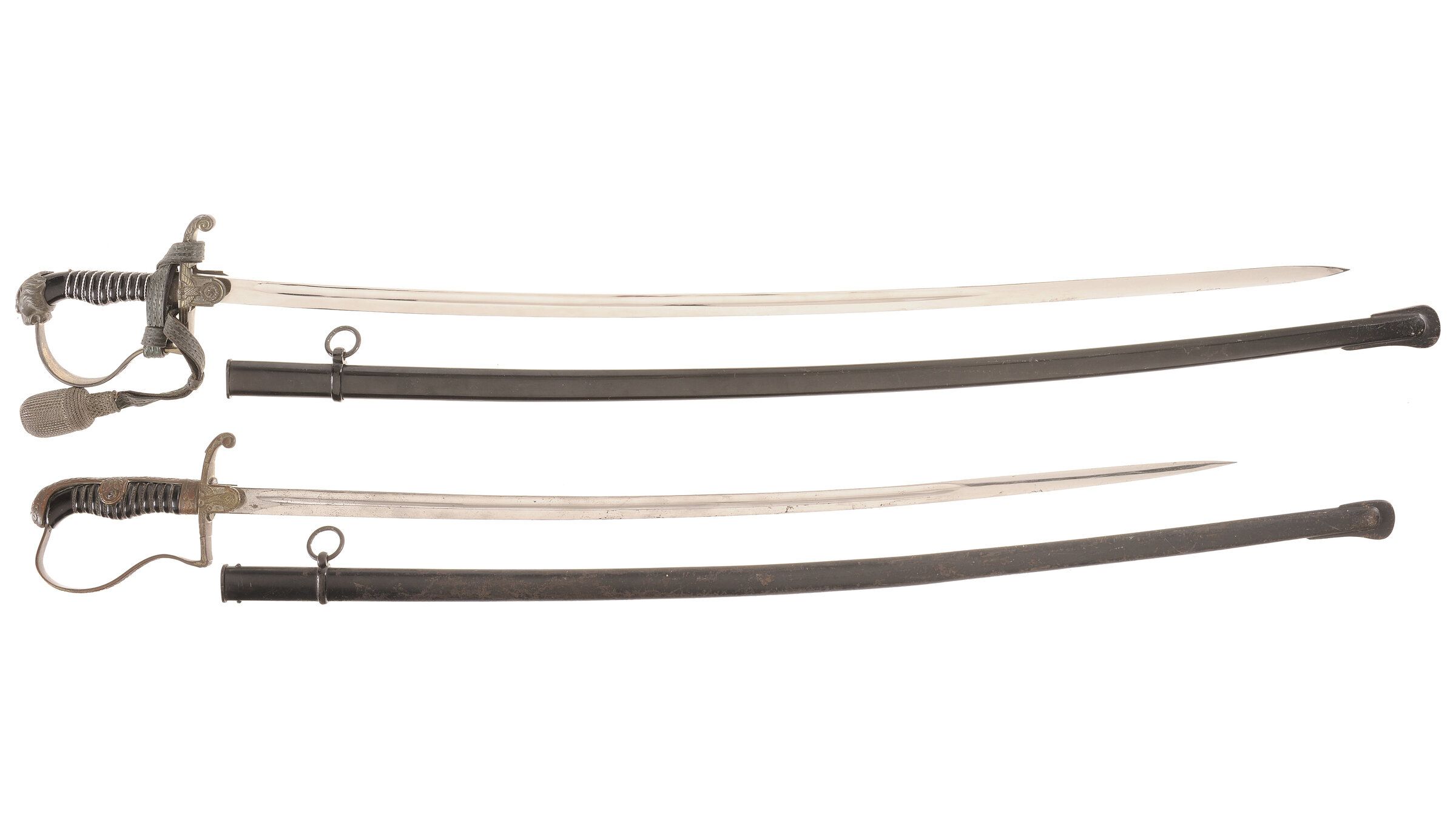 Two World War II German Style Officer's Swords with Scabbards | Rock ...