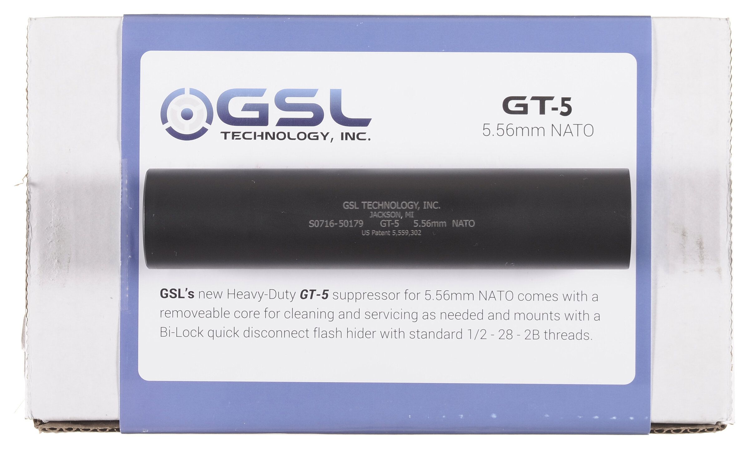 GSL Technology Inc. GT-5 5.56mm Class III/NFA Silencer | Rock Island ...
