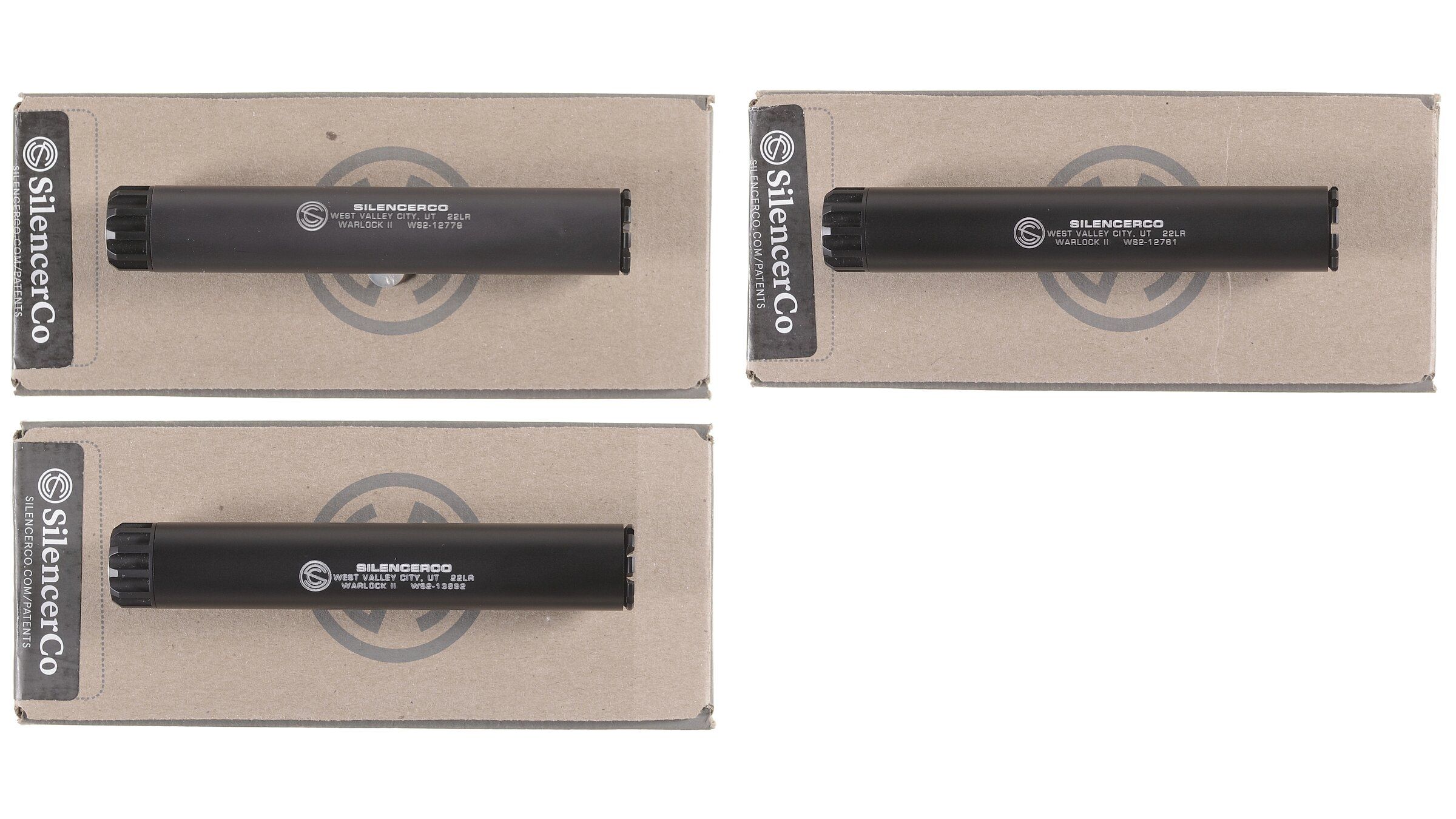 Three SilencerCo Warlock II .22 LR Class III/NFA Silencers | Rock ...