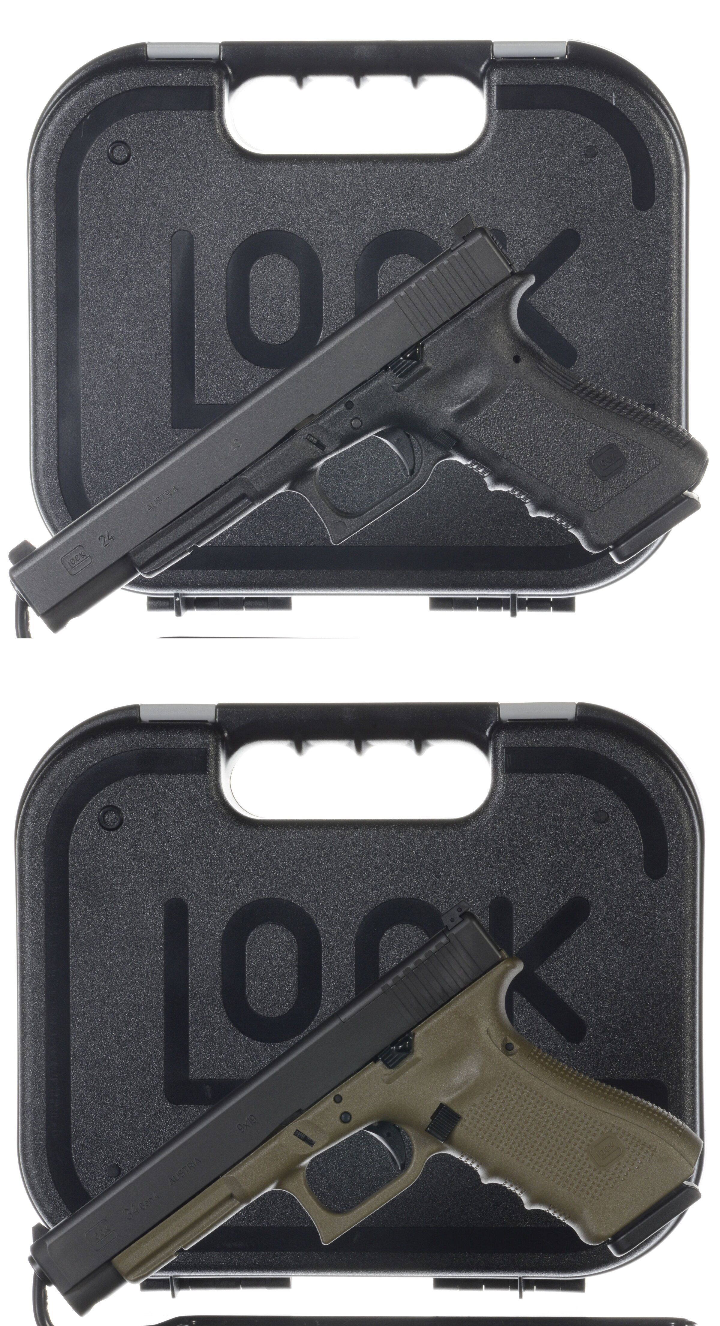 Two Glock Semi-Automatic Pistols with Cases | Rock Island Auction