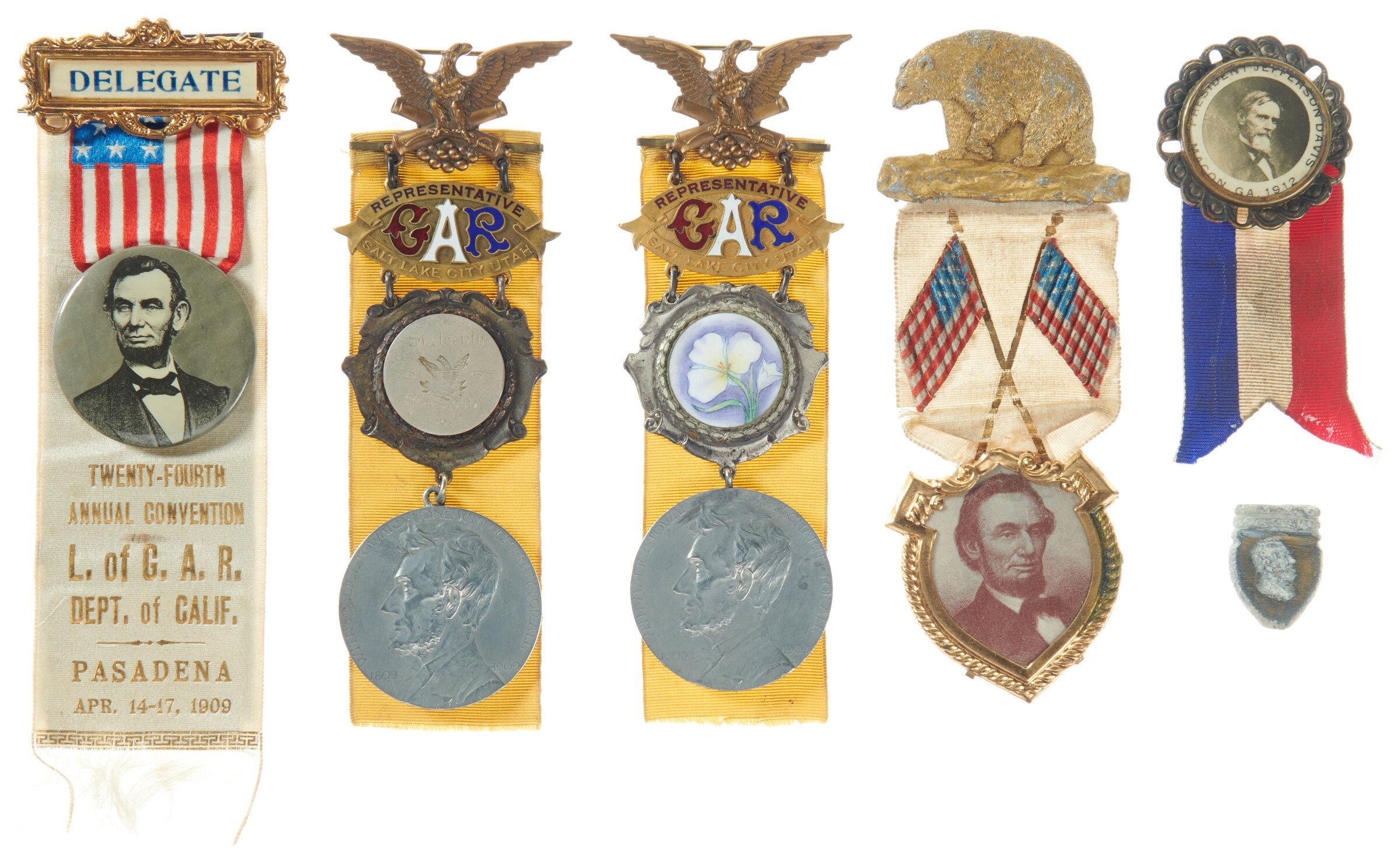 Grouping of Civil War Commemorative Ribbons and Medals | Rock Island ...
