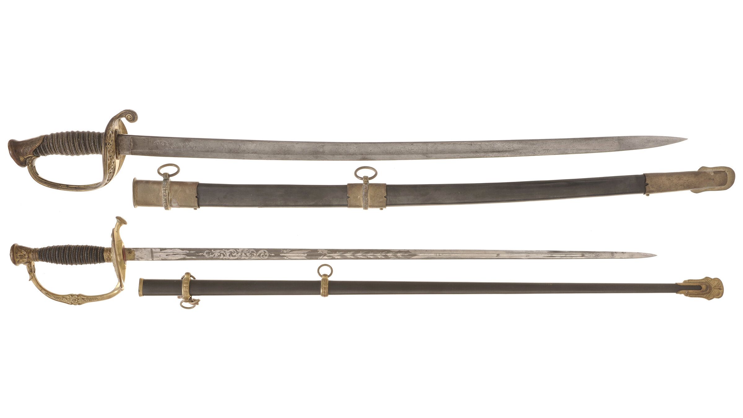 Two U.S. Officers Swords with Scabbards | Rock Island Auction