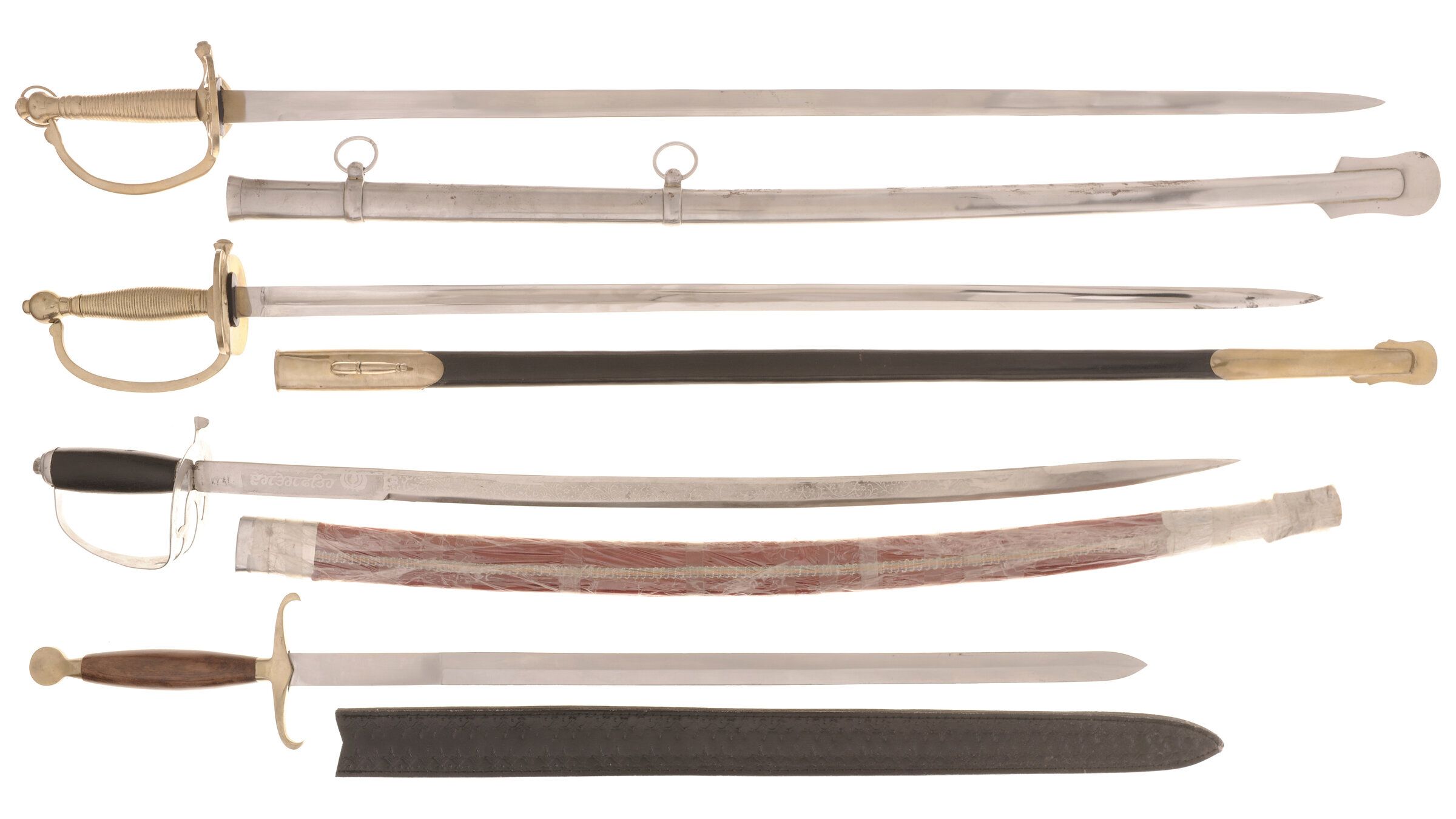 Four Replica Swords with Scabbards | Rock Island Auction
