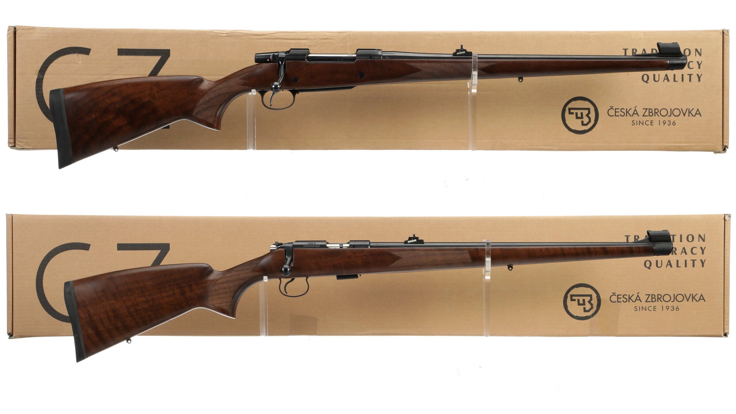 Two CZ Bolt Action Rifles with Boxes | Rock Island Auction