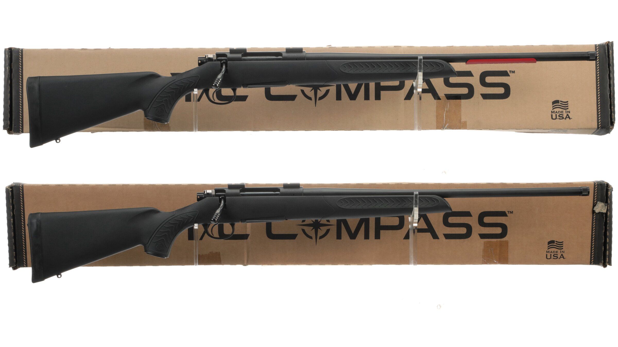 Two Thompson Center Arms Compass Bolt Action Rifles with Boxes | Rock ...