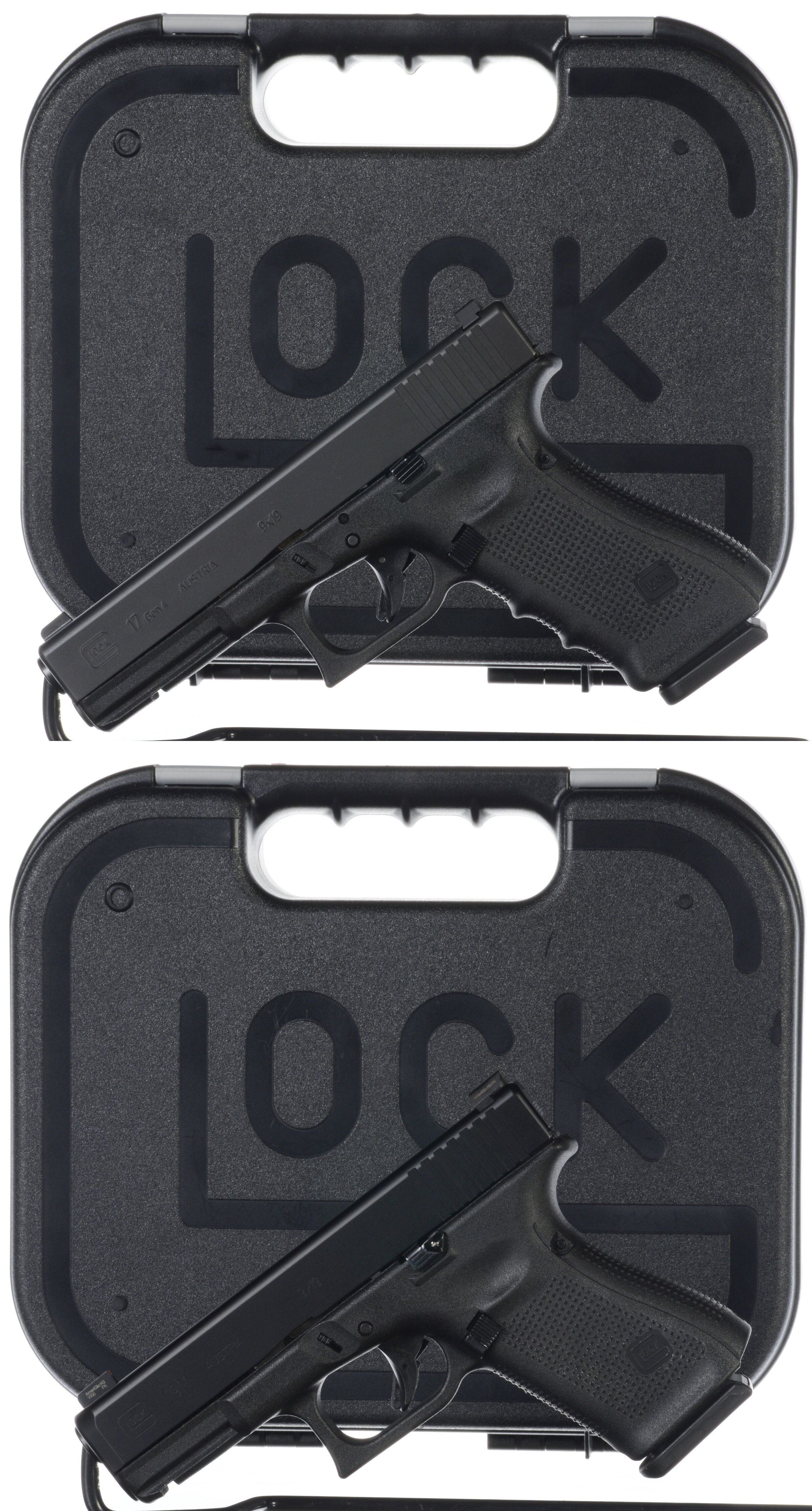 Two Glock Semi-Automatic Pistols with Cases | Rock Island Auction