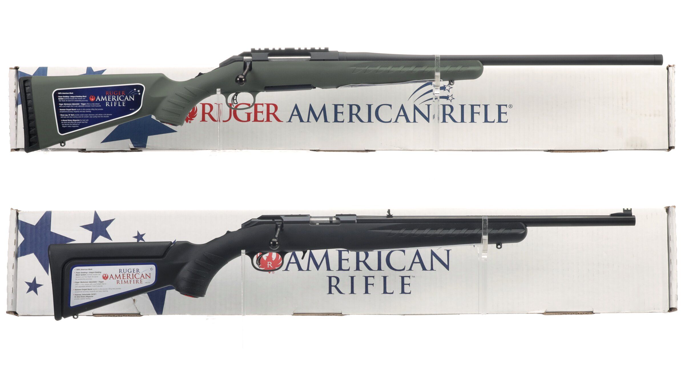 Two Ruger American Bolt Action Rifles with Boxes | Rock Island Auction