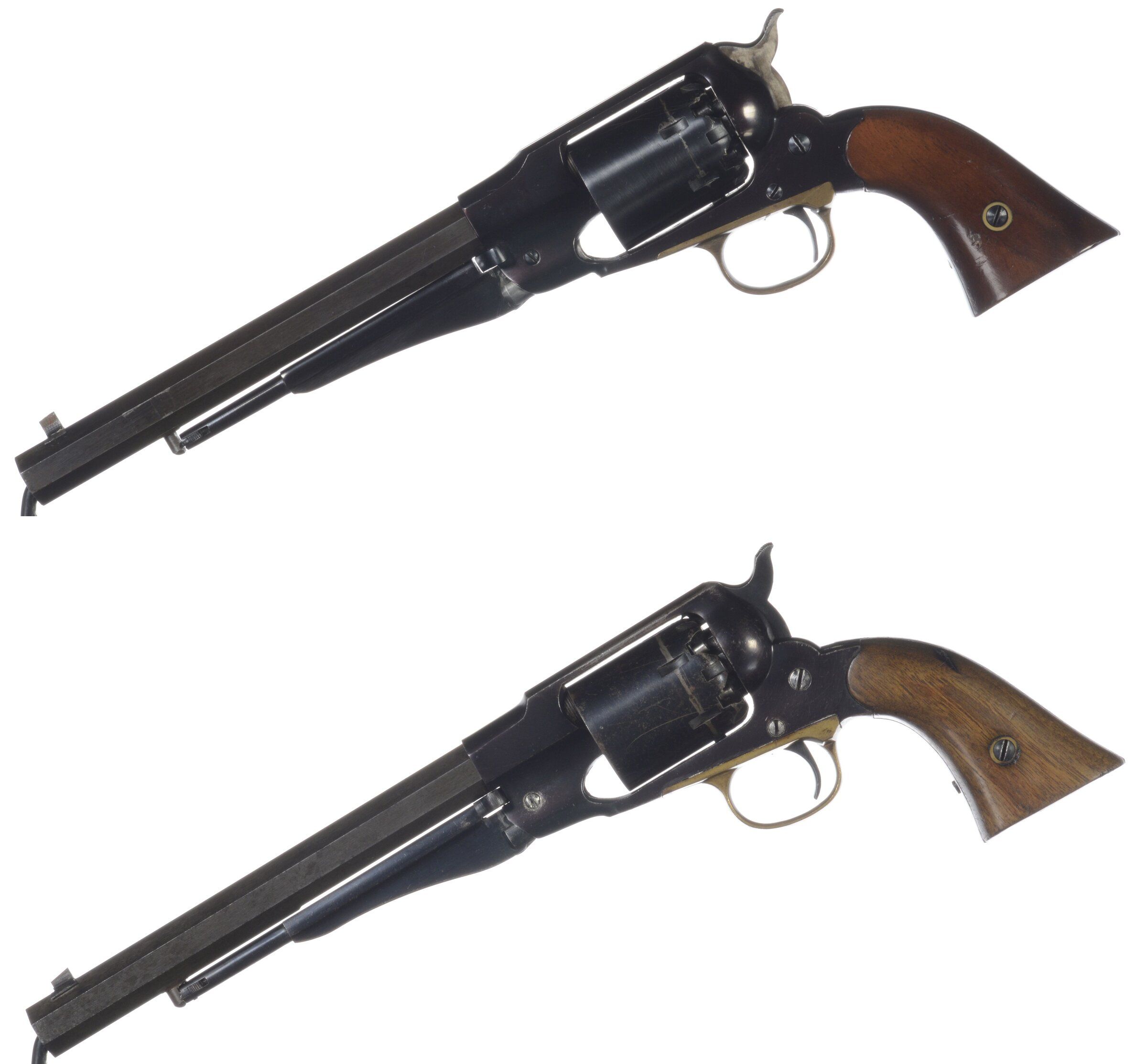 Two Italian Reproduction Model 1858 Percussion Revolvers | Rock Island ...