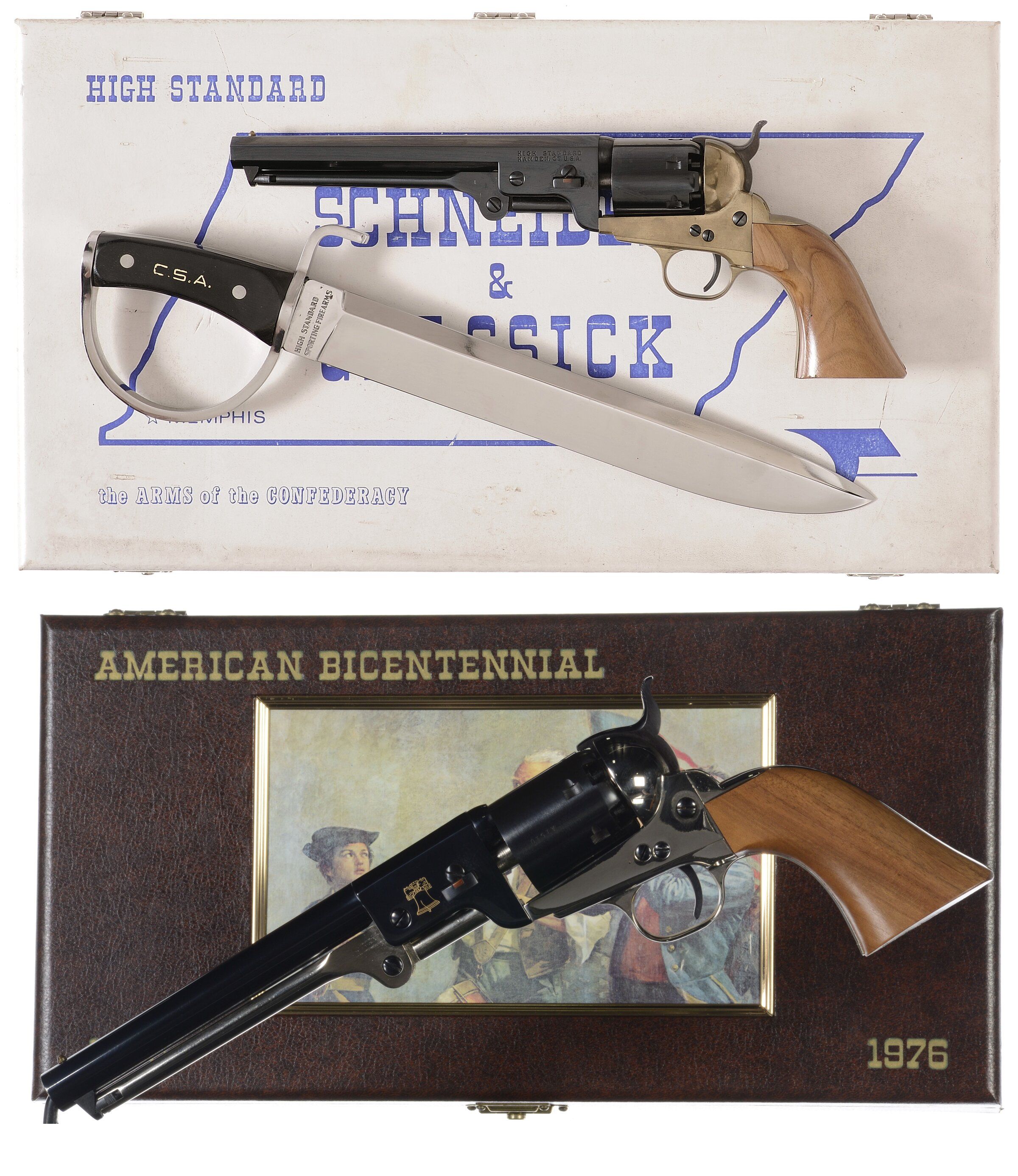 Two High Standard Commemorative Percussion Revolvers with Cases | Rock ...