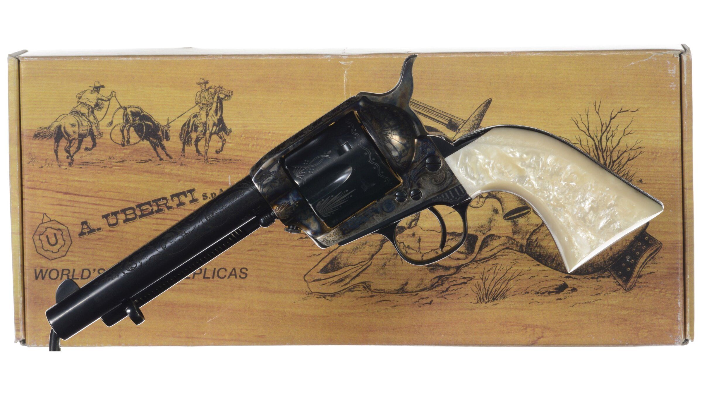 Engraved Uberti Model 1873 Cattleman Dalton Revolver with Box | Rock ...