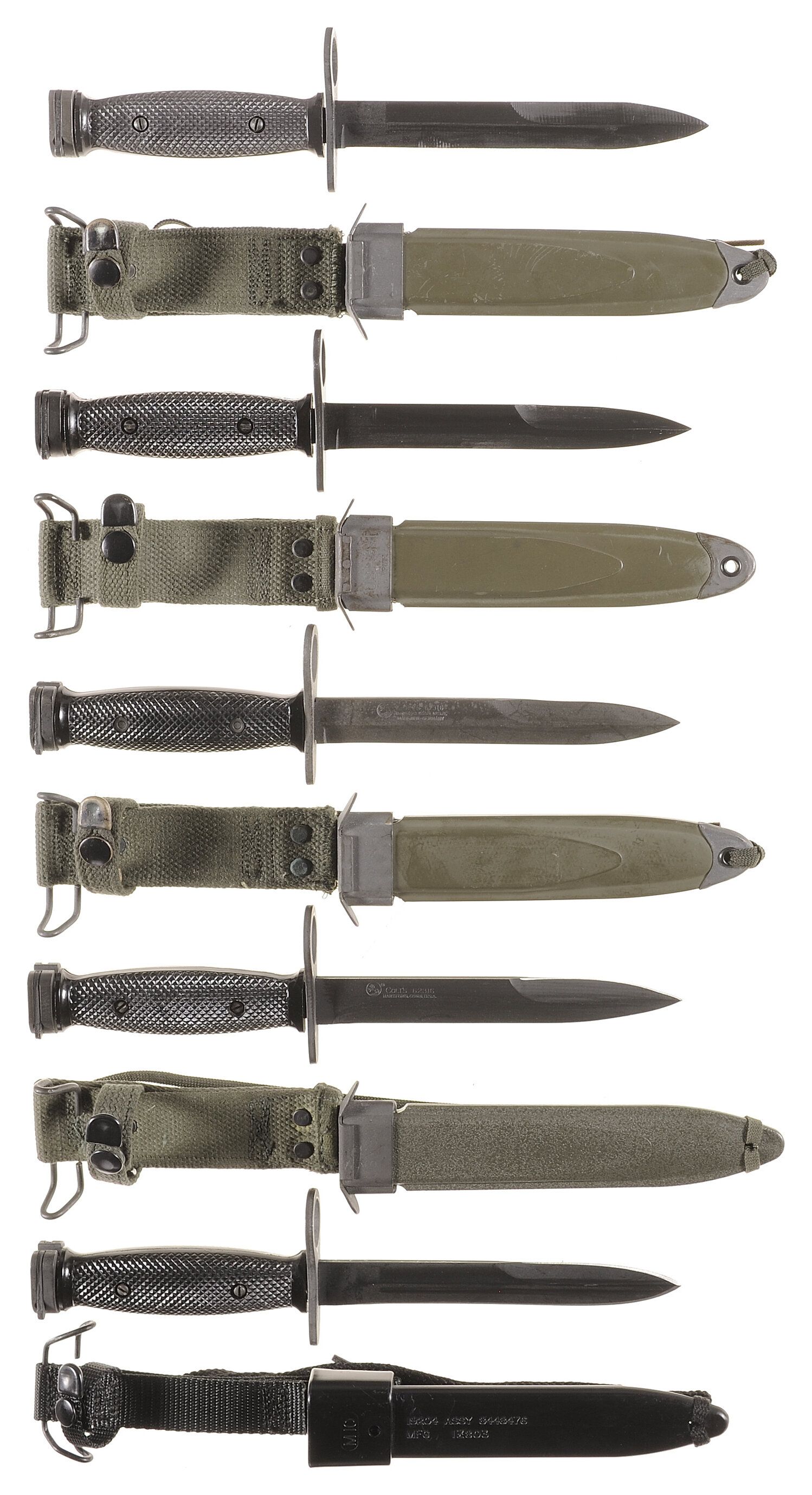 Five U.S. M7 Bayonets with Sheaths | Rock Island Auction